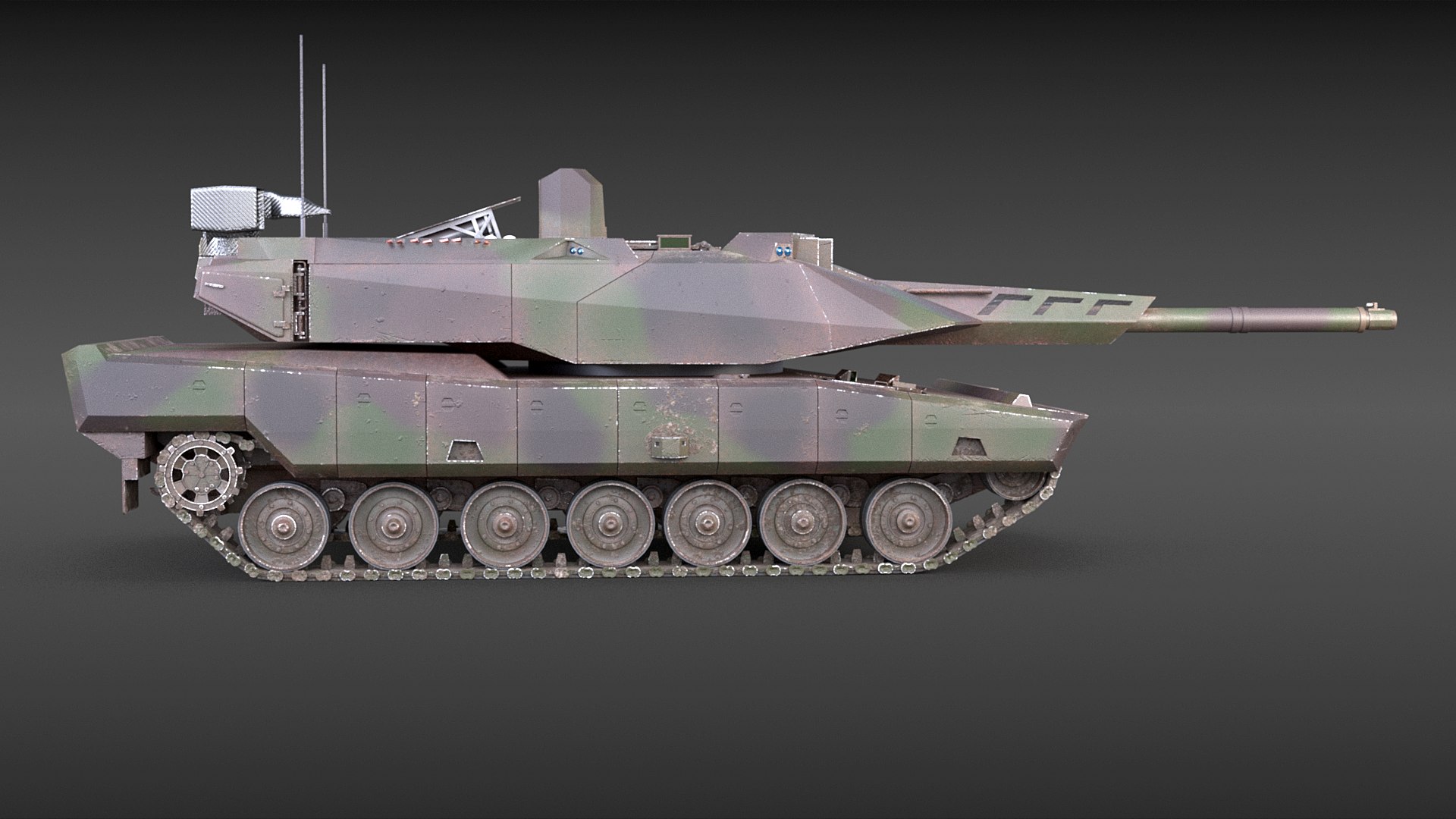 KF-51 Panther German Main Battle Tank Camo 3D Model - TurboSquid 2123489