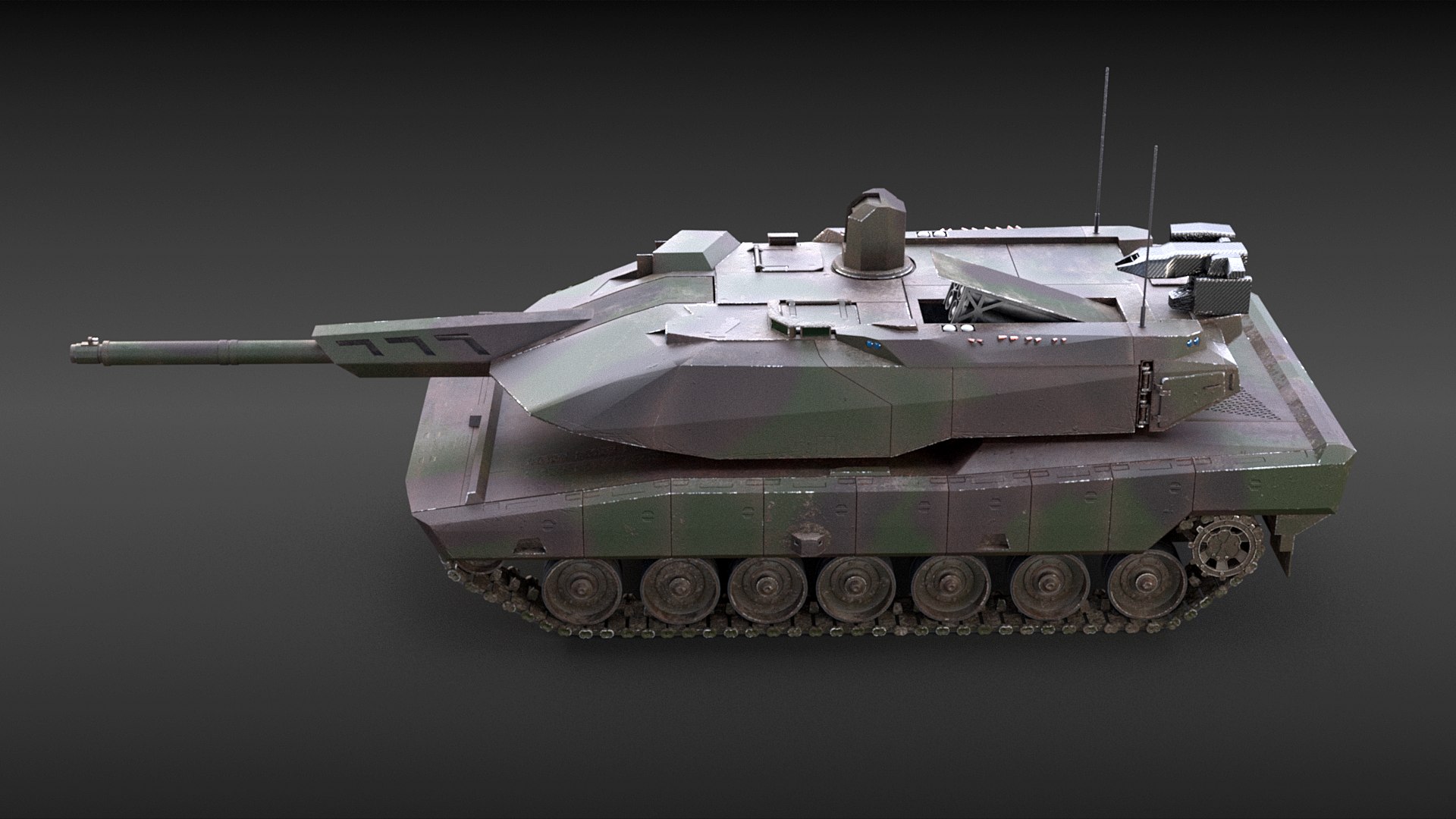 KF-51 Panther German Main Battle Tank Camo 3D Model - TurboSquid 2123489