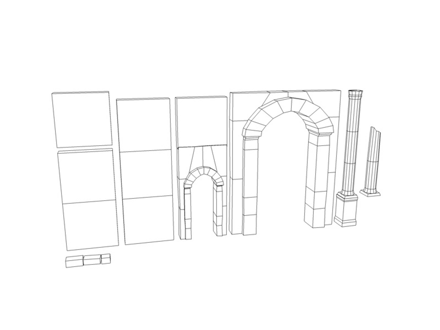 3d Model Modular Ruins Kit