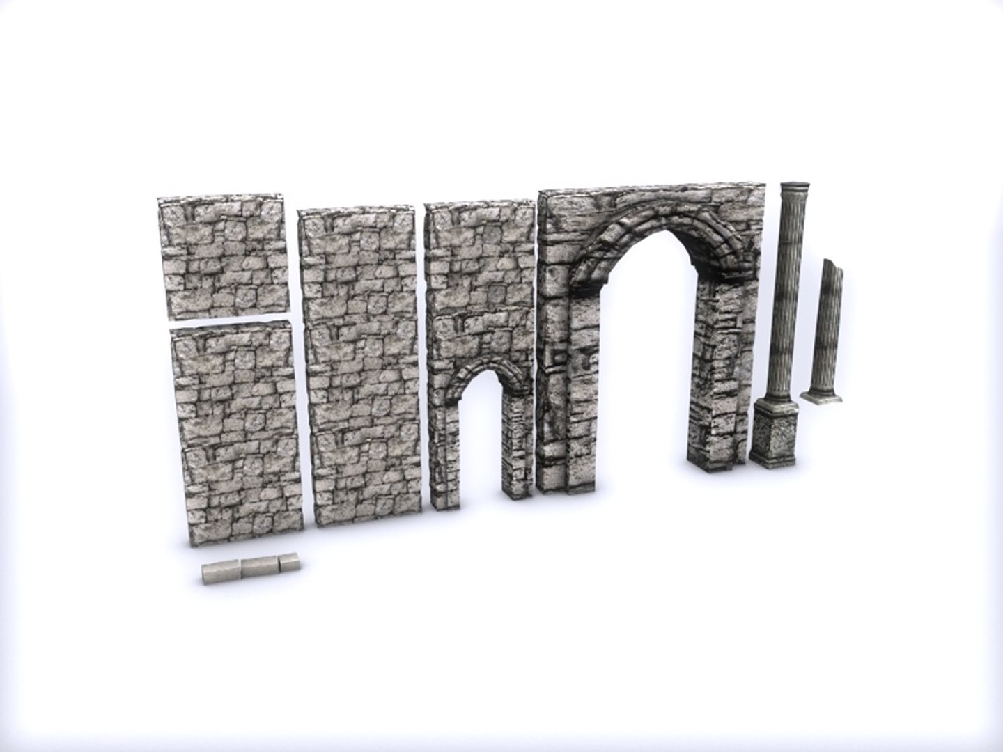 3d Model Modular Ruins Kit
