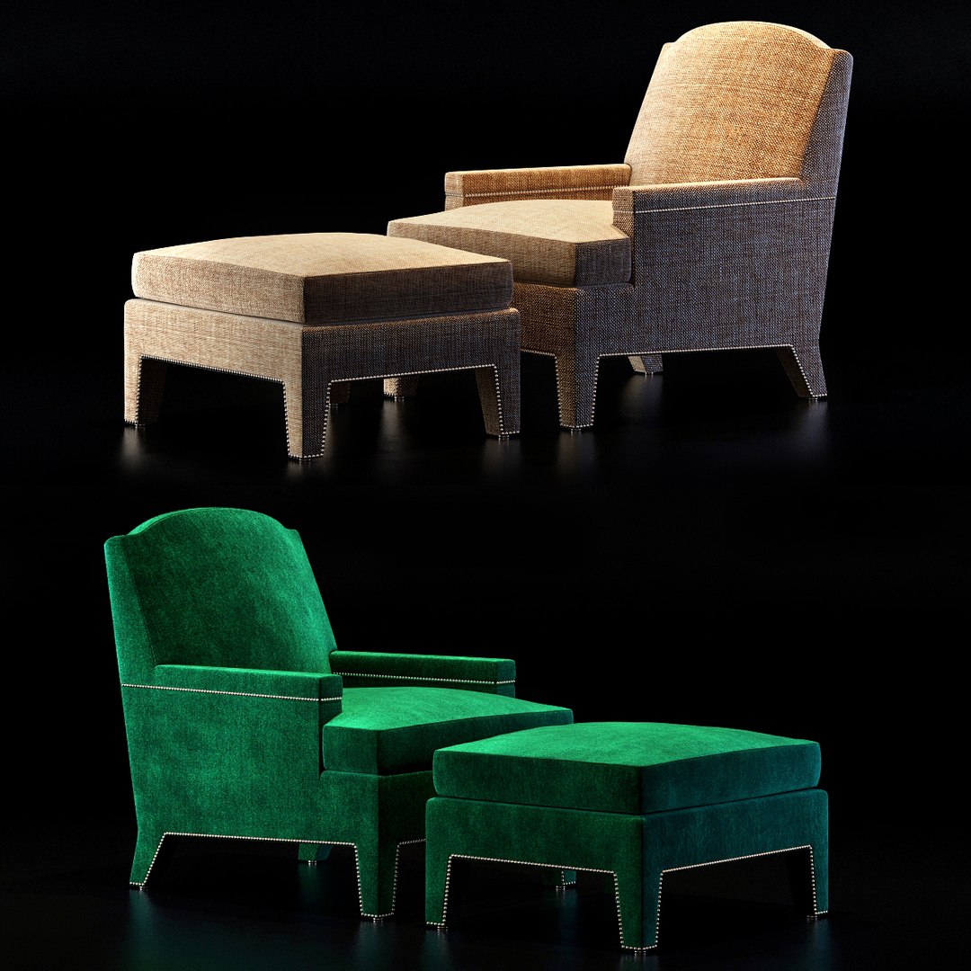 3D Boyd Chair Ottoman - TurboSquid 1332345