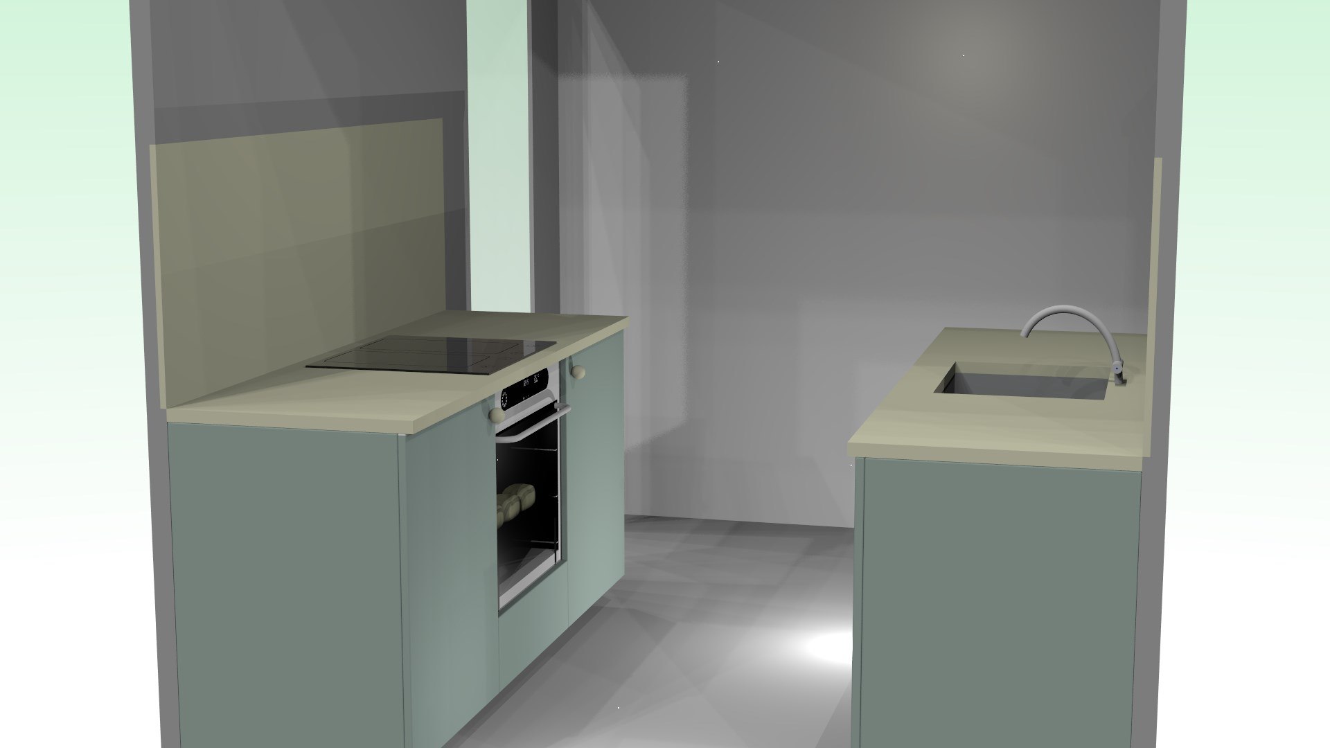 3d Model Small Kitchen