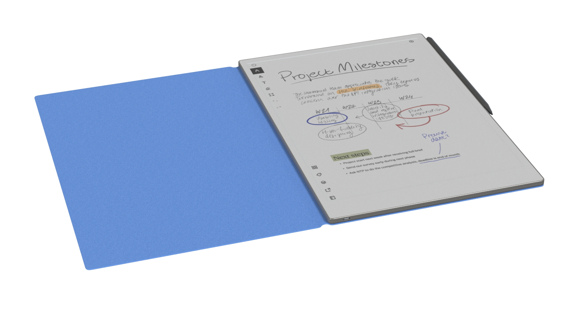 ReMarkable Paper Pro Sketching Tablet With Pen Blue 3D - TurboSquid 2474129