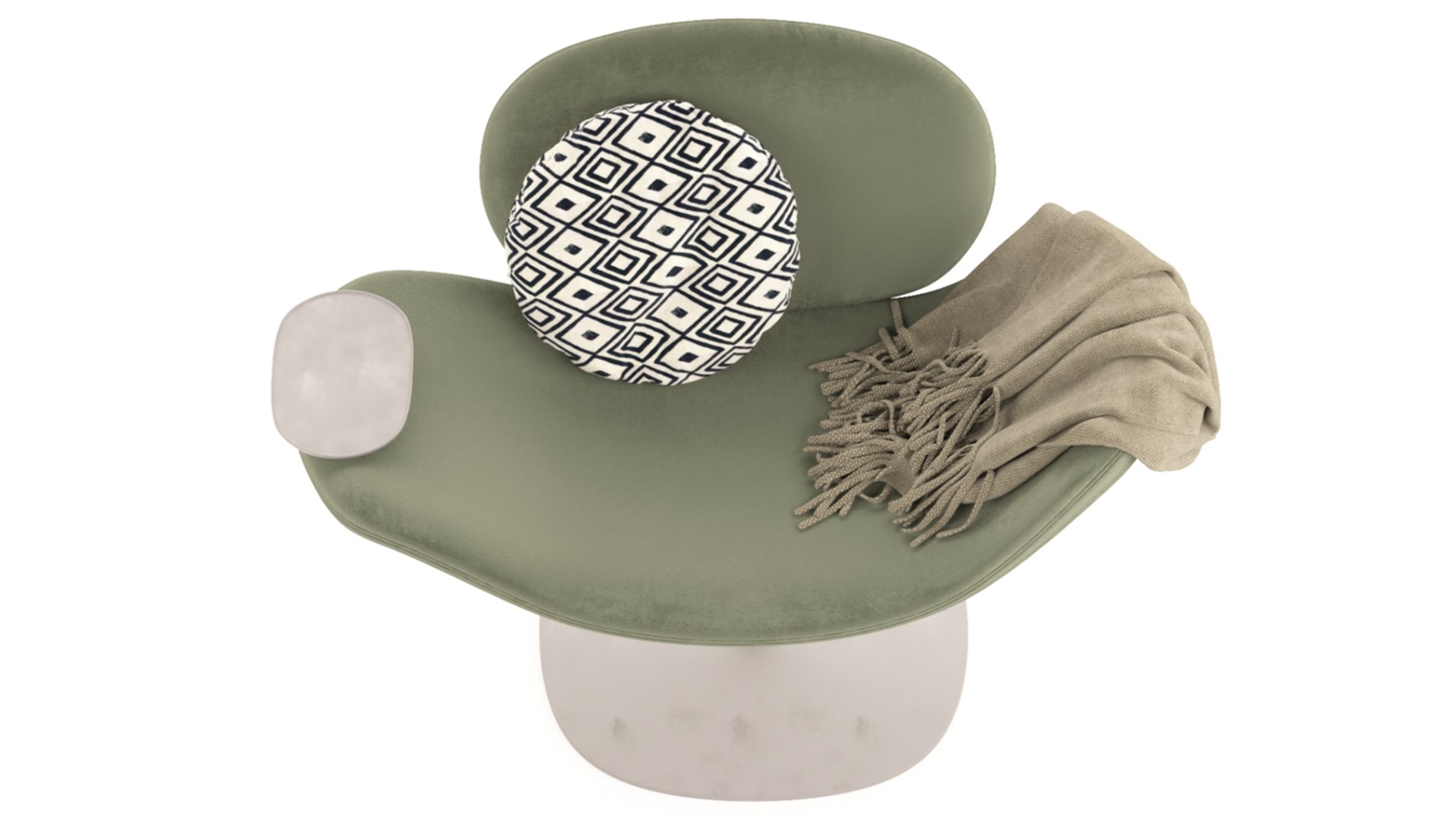 3D DOVE NATUZZI Armchair With Throw Blanket And Cushion - TurboSquid ...