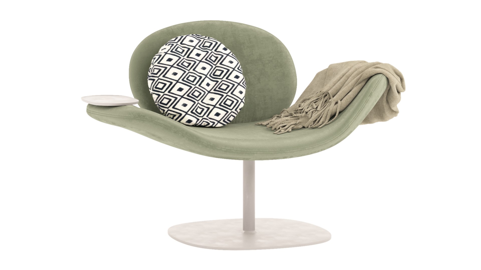 3D DOVE NATUZZI Armchair With Throw Blanket And Cushion - TurboSquid ...