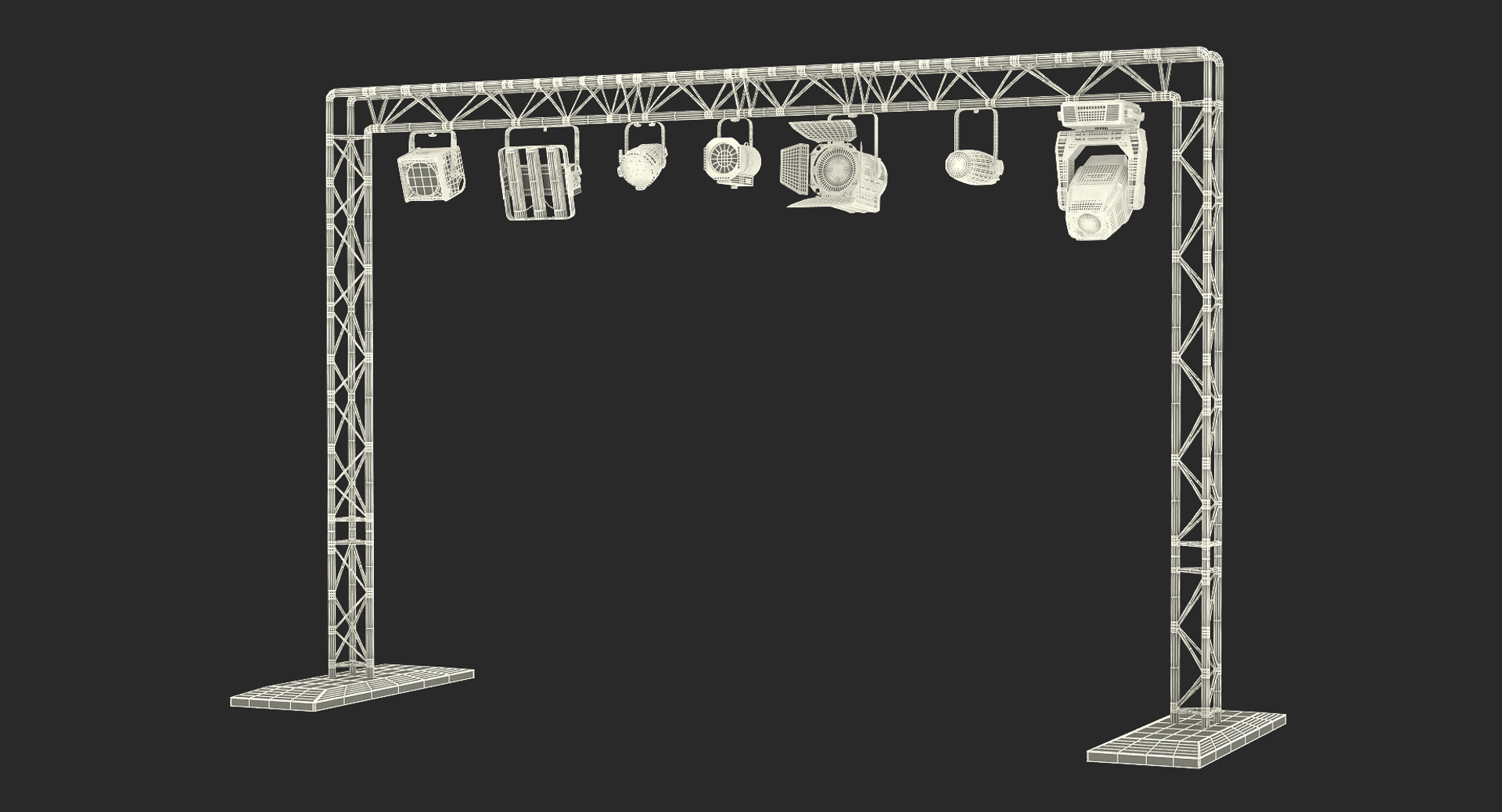Lights Truss Model - TurboSquid 1221524