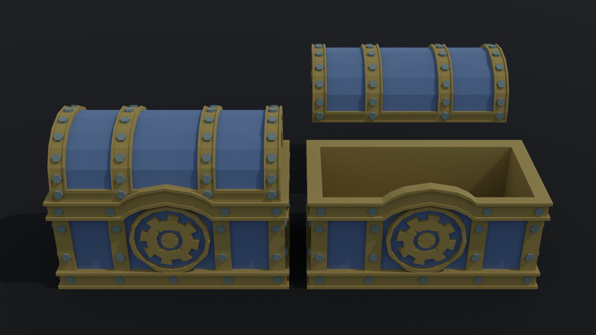 Low-poly Cartoon Fantasy Chests Kit 3D Model - TurboSquid 1930252