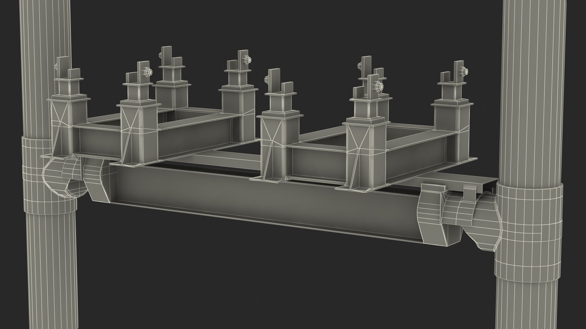 Gas Pipeline Double Support 3D model - TurboSquid 1900299