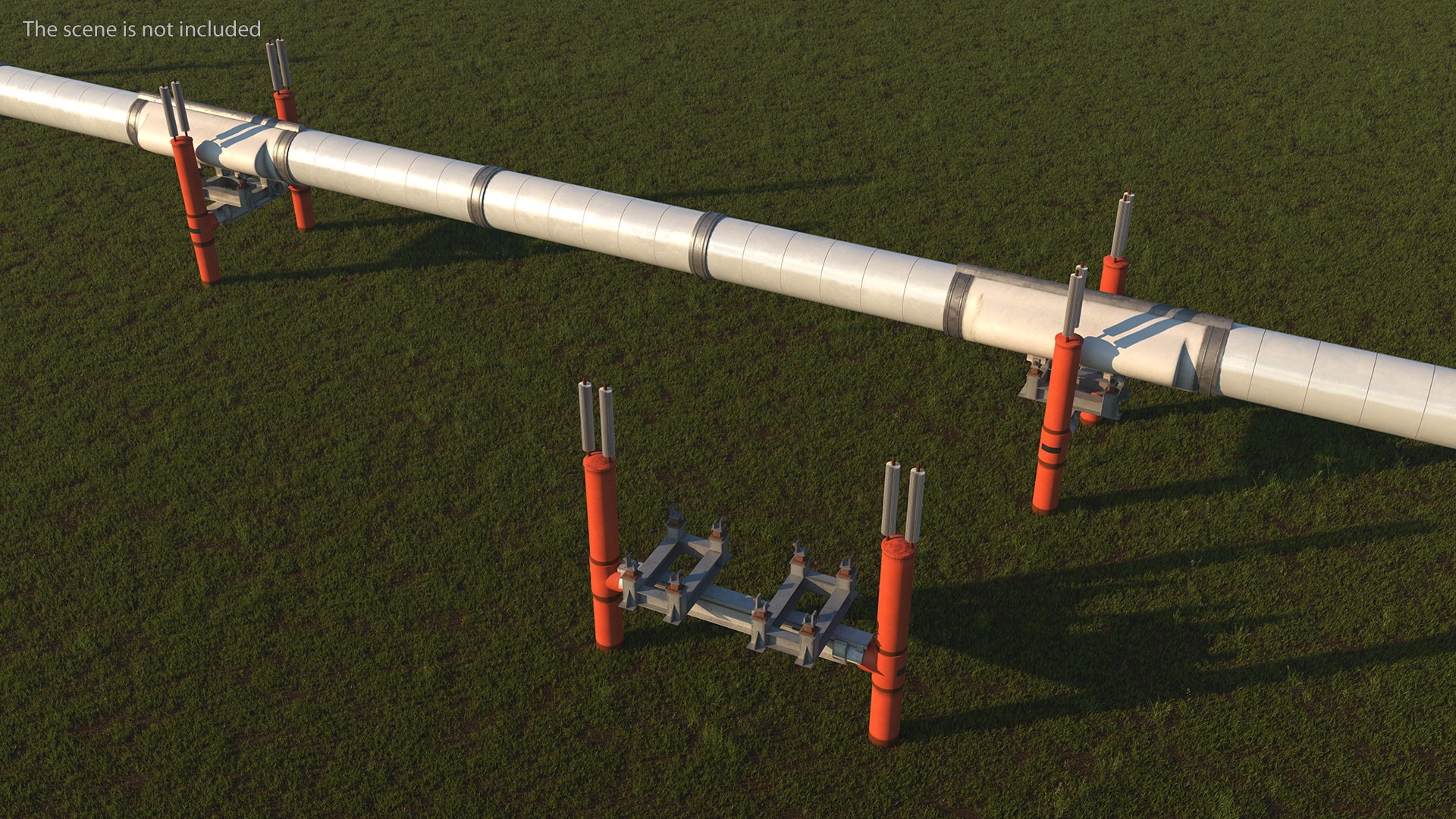 Gas Pipeline Double Support 3D model - TurboSquid 1900299