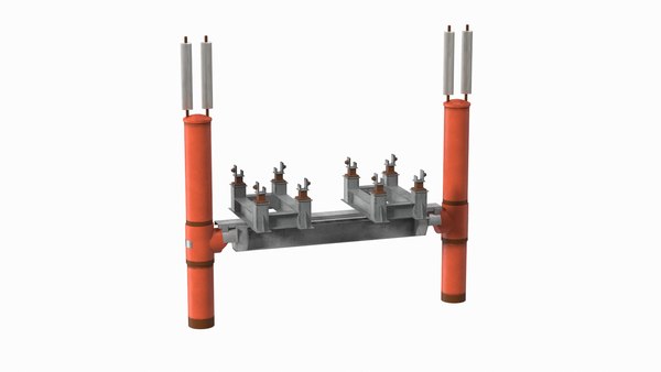 Gas Pipeline Double Support 3D model - TurboSquid 1900299