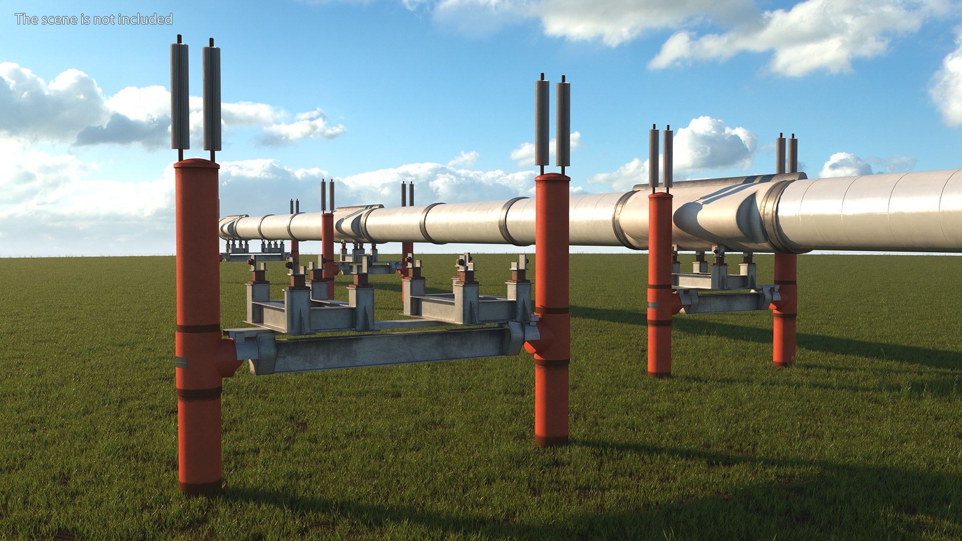 Gas Pipeline Double Support 3D model - TurboSquid 1900299