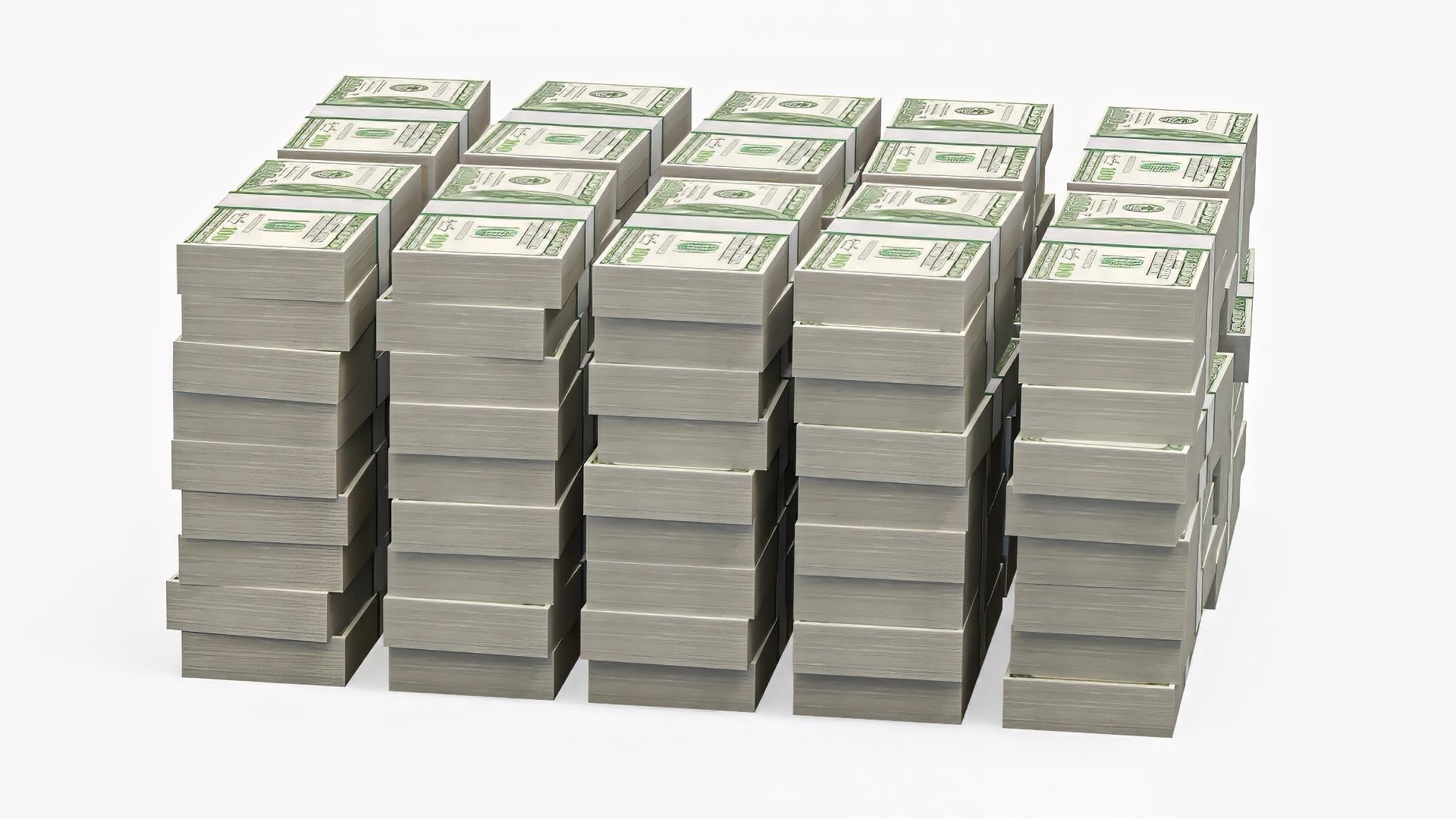Stacks Of 100 Dollar Bills Packs 3D Model - TurboSquid 2256929