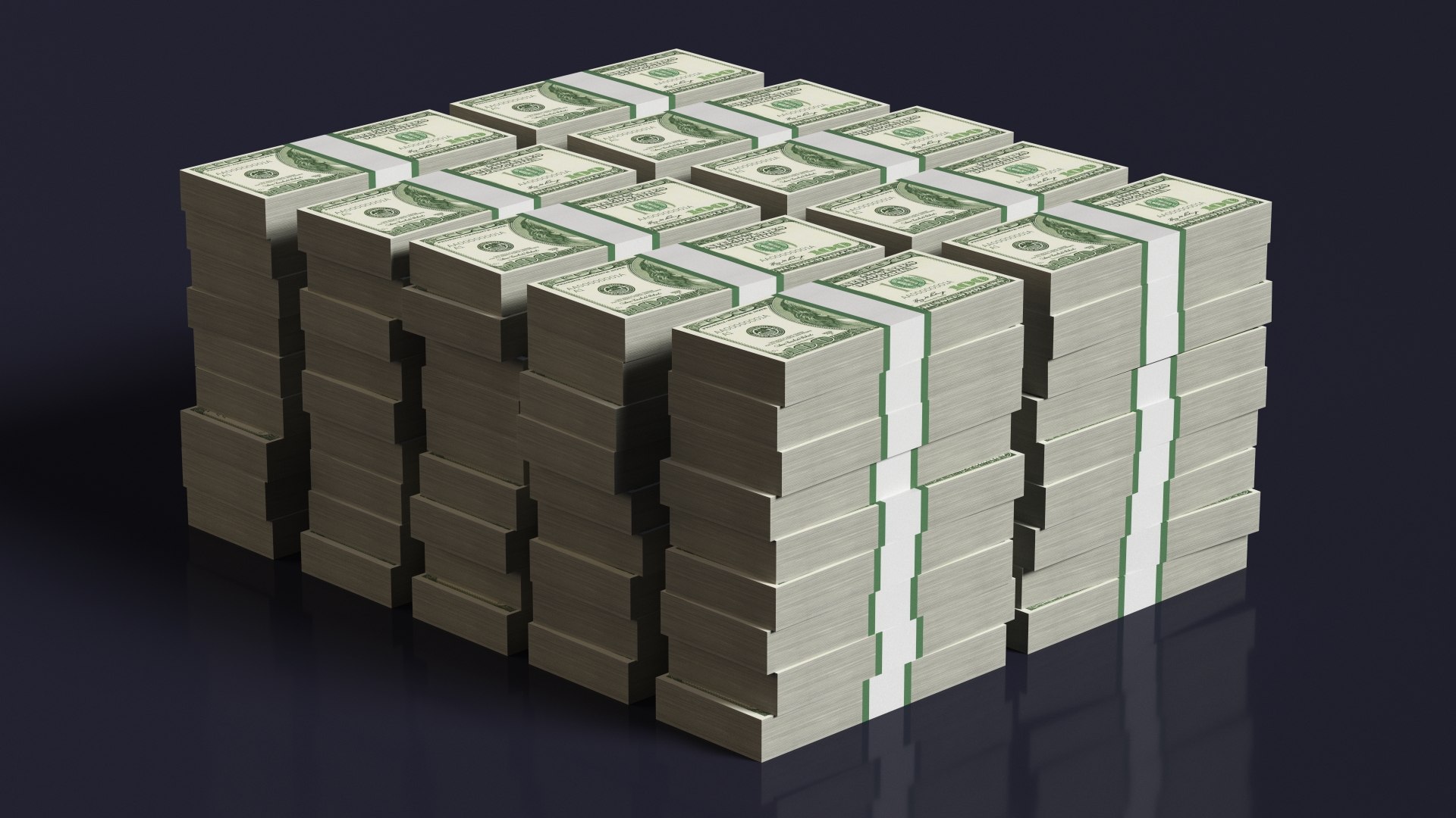 Stacks Of 100 Dollar Bills Packs 3D Model - TurboSquid 2256929