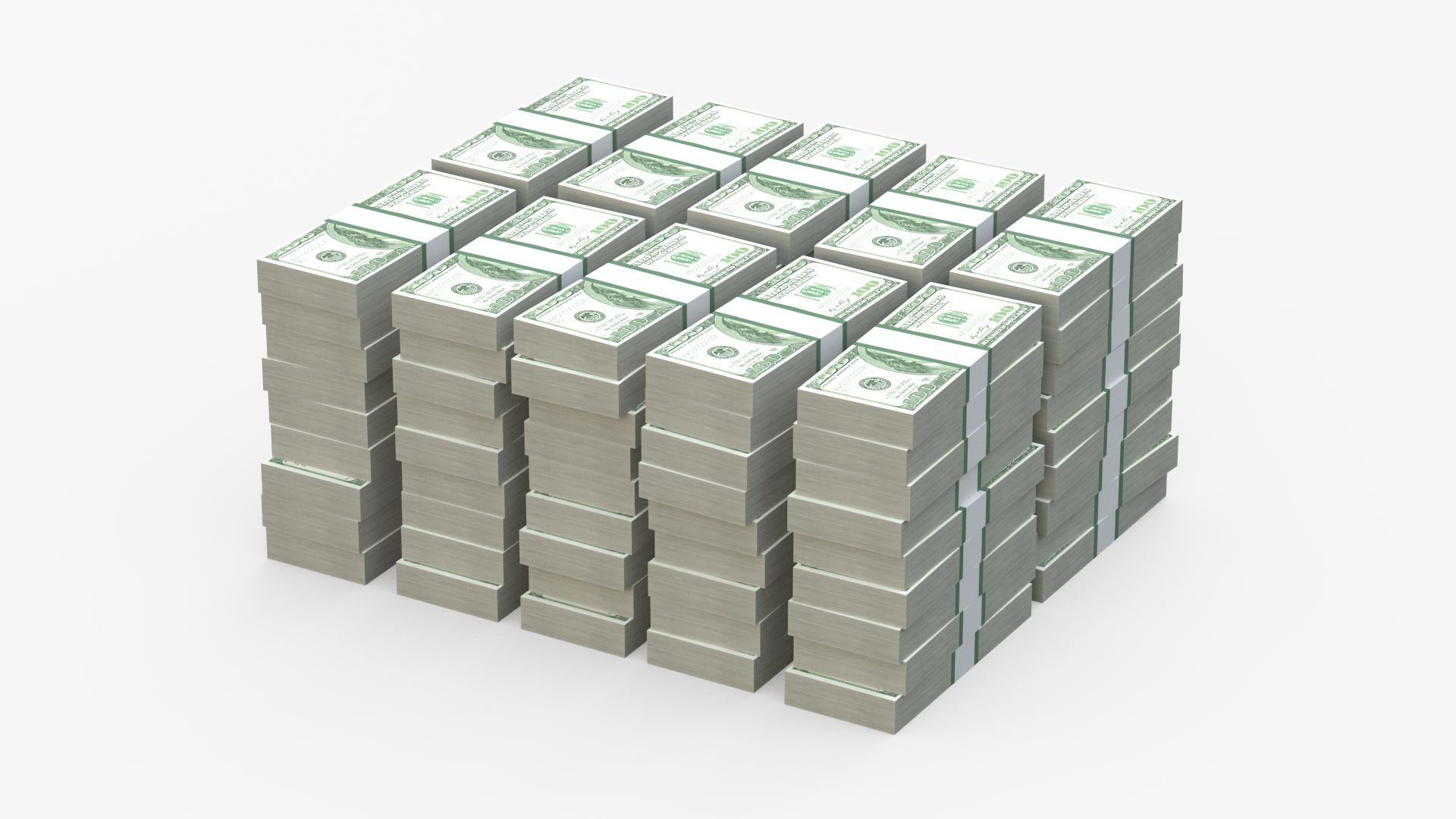 Stacks Of 100 Dollar Bills Packs 3D Model - TurboSquid 2256929