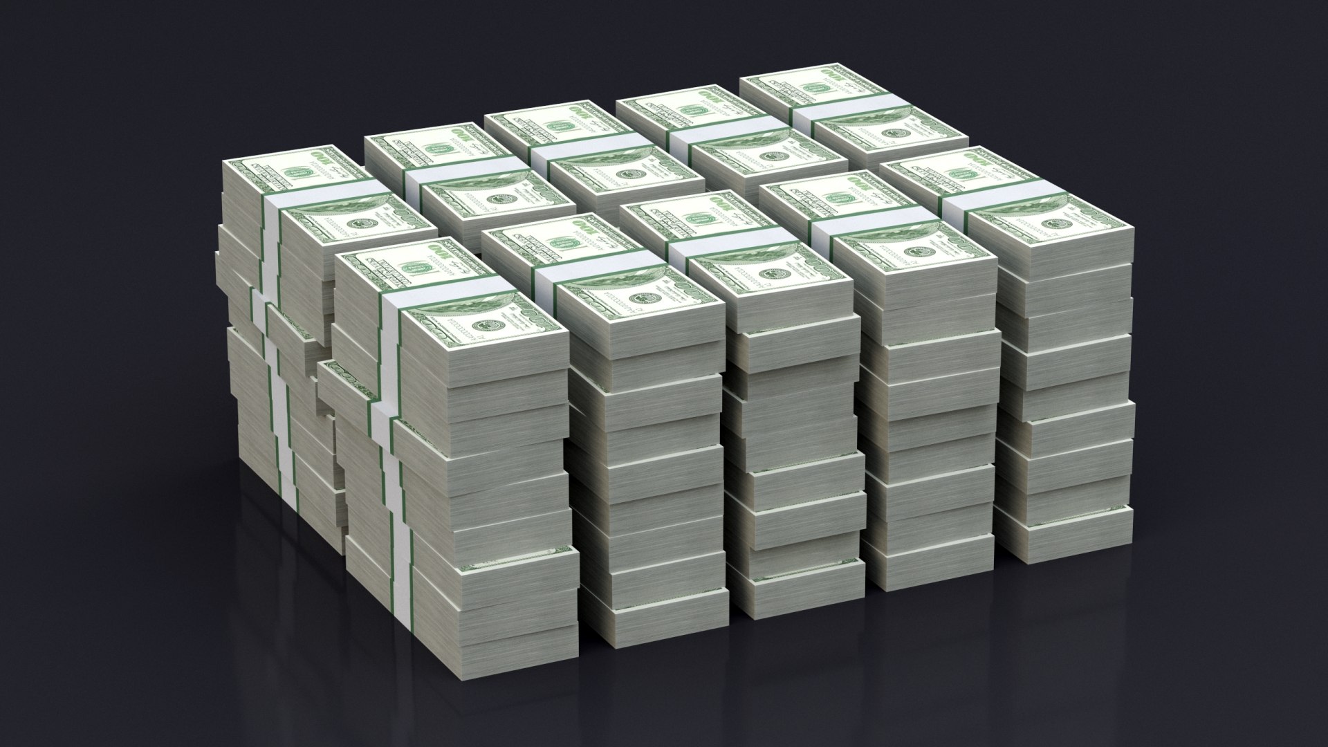 Stacks Of 100 Dollar Bills Packs 3D Model - TurboSquid 2256929