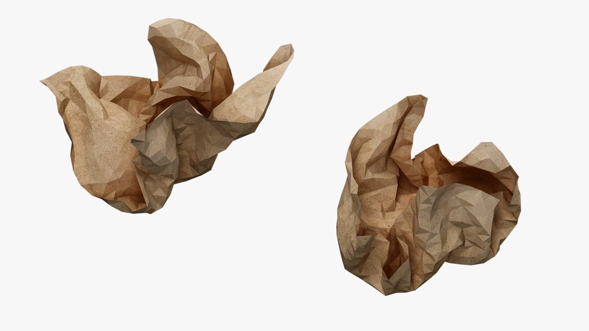 Set Of 10 Crumpled Sheets Of Paper High-poly Textured 3D Model ...