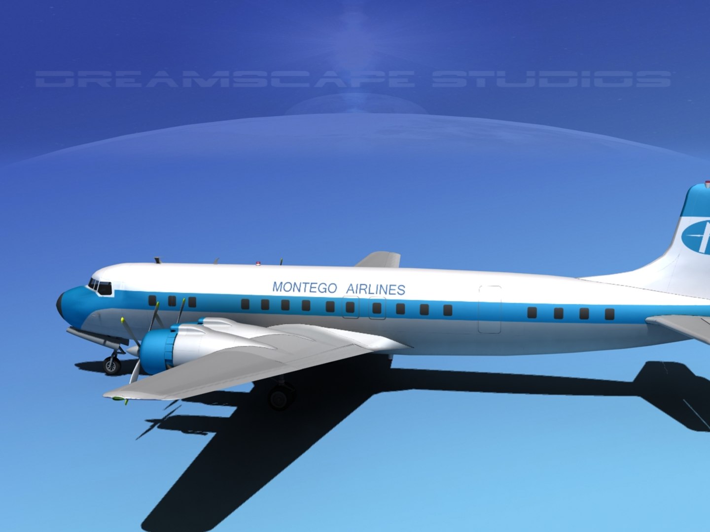 douglas dc-7c dc-7 3d max