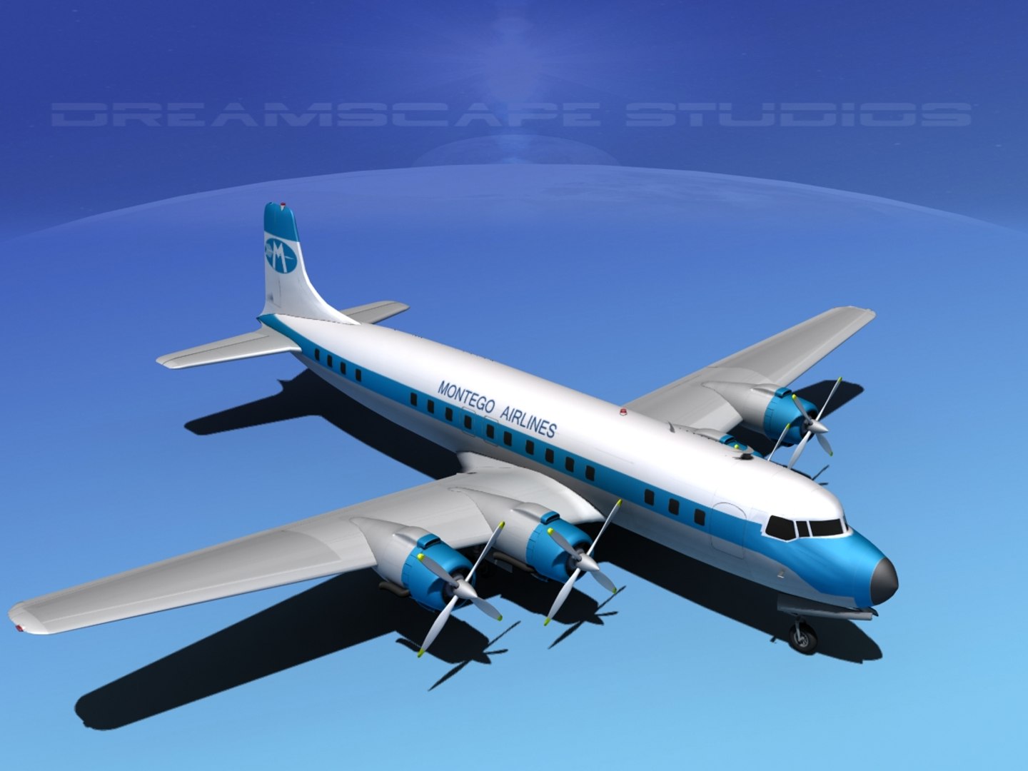 douglas dc-7c dc-7 3d max