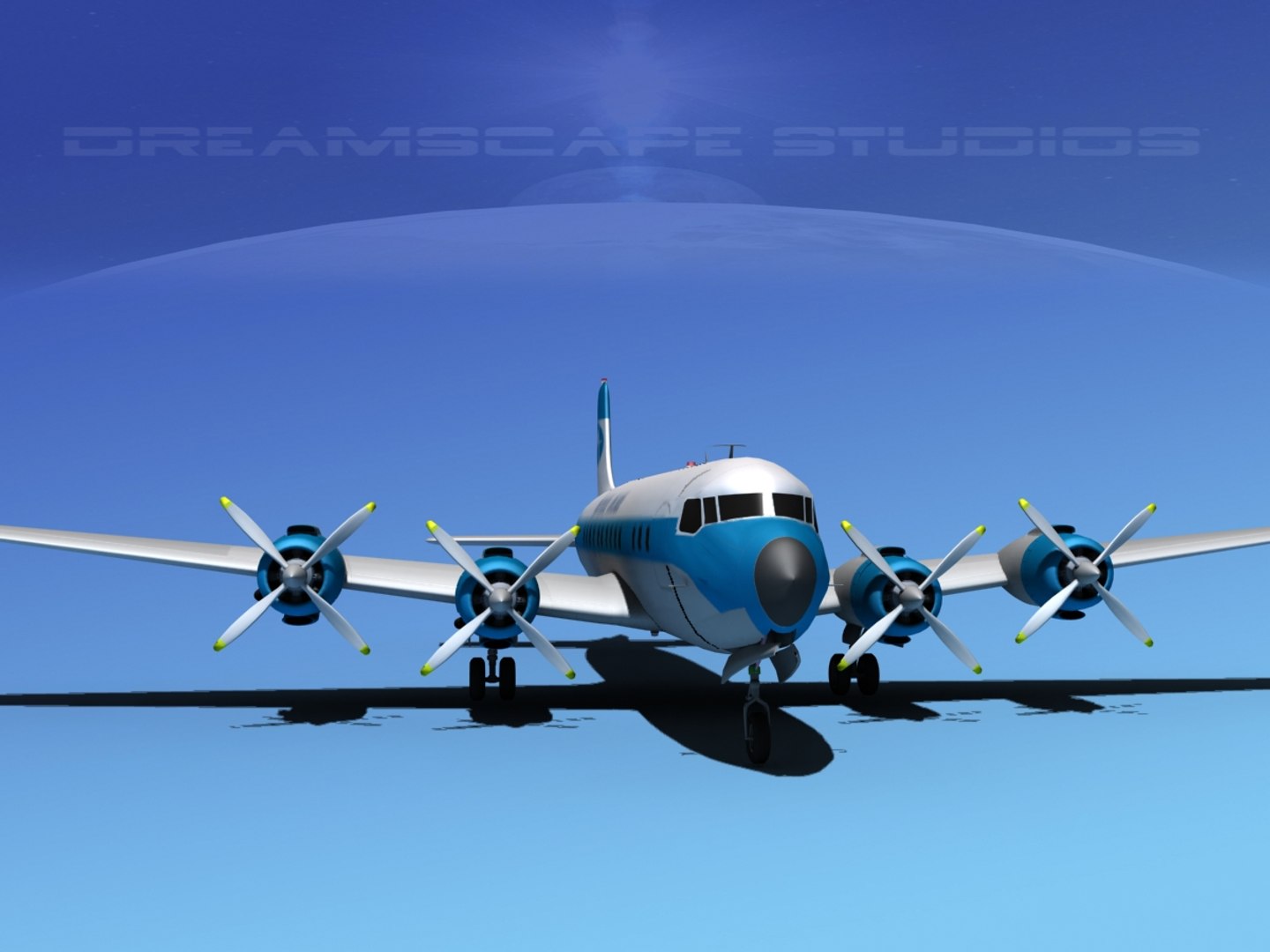 douglas dc-7c dc-7 3d max
