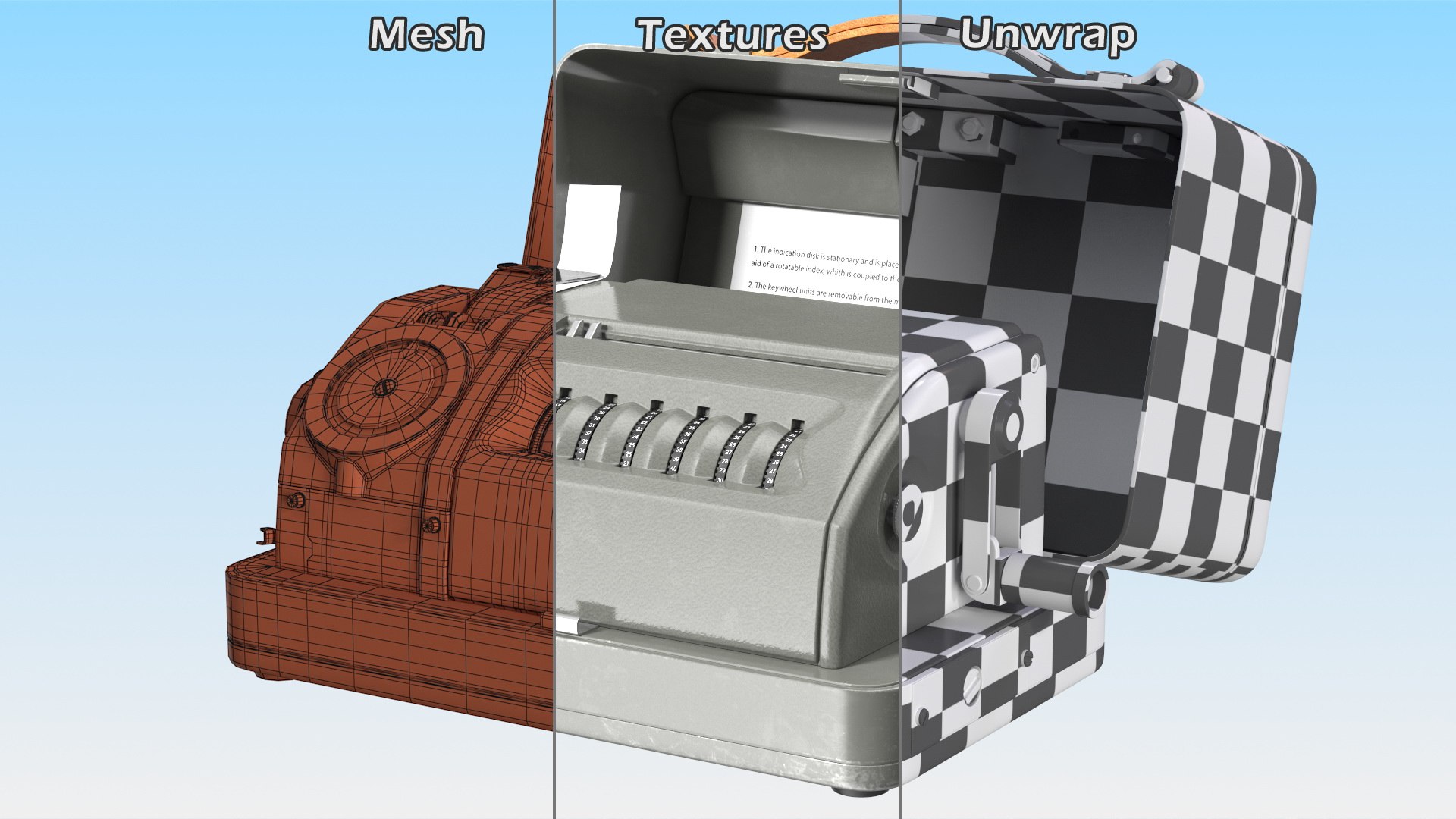 Portable Mechanical Cipher Machine 3D - TurboSquid 1835888