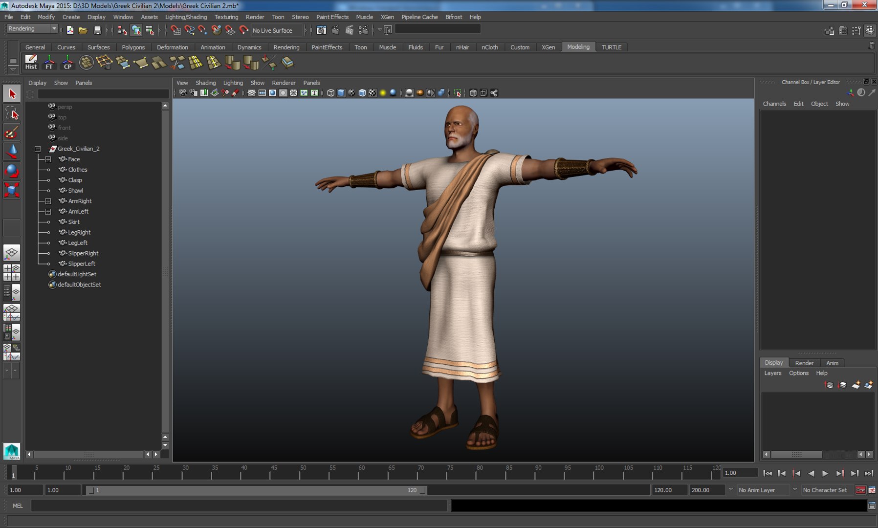 Civilian Greek 3d Model