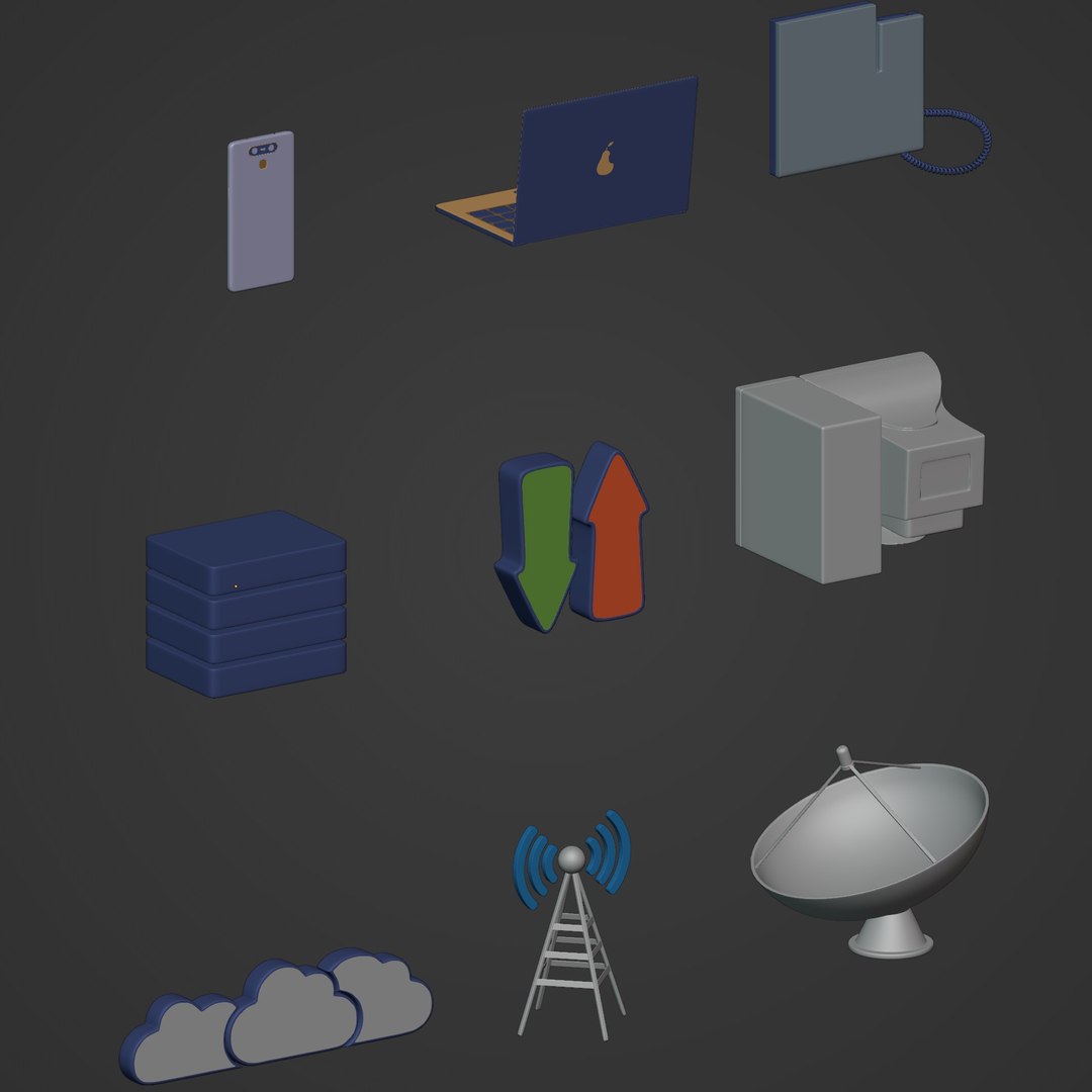 Computer Icons Pack 3D - TurboSquid 1854604