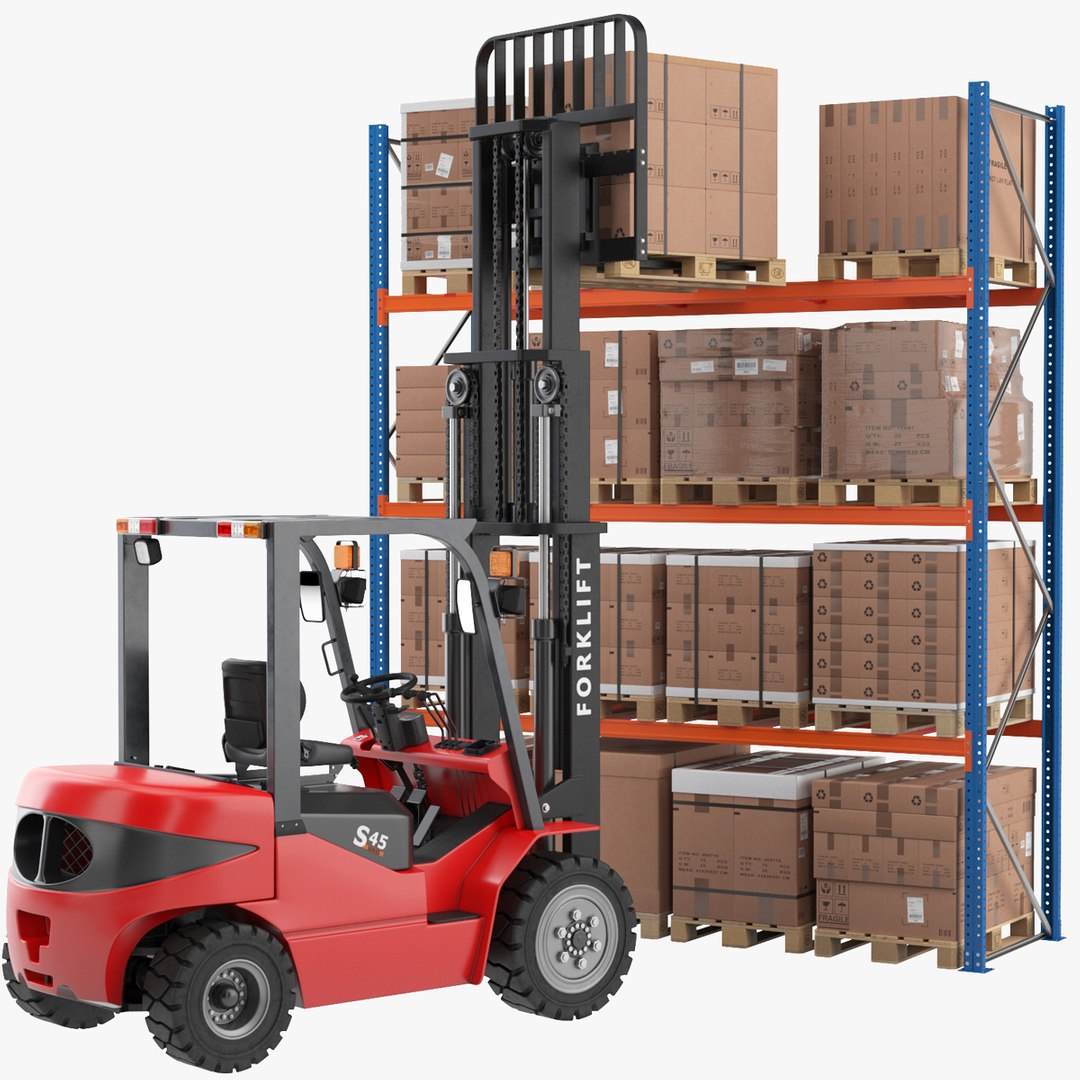 Forklift Loading Pallets 3D - TurboSquid 2048990