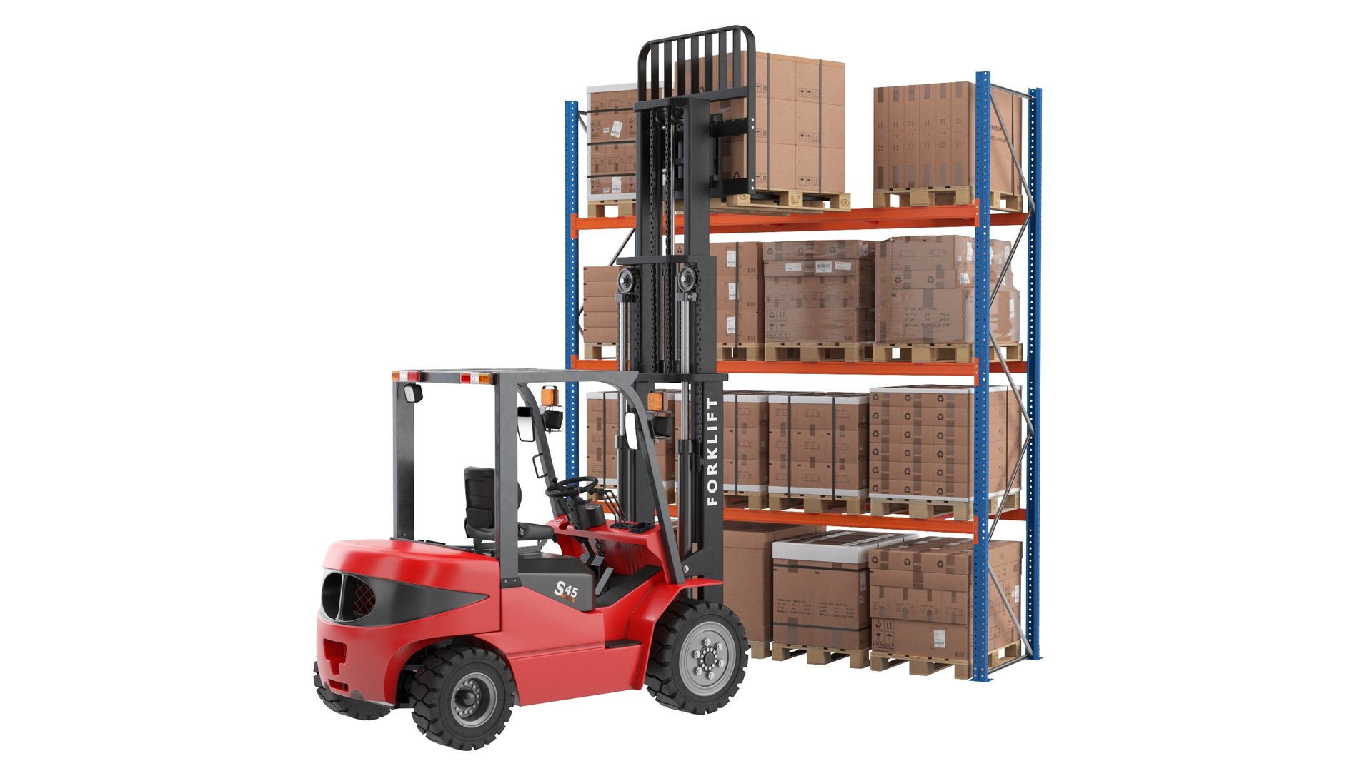 Forklift Loading Pallets 3D - TurboSquid 2048990