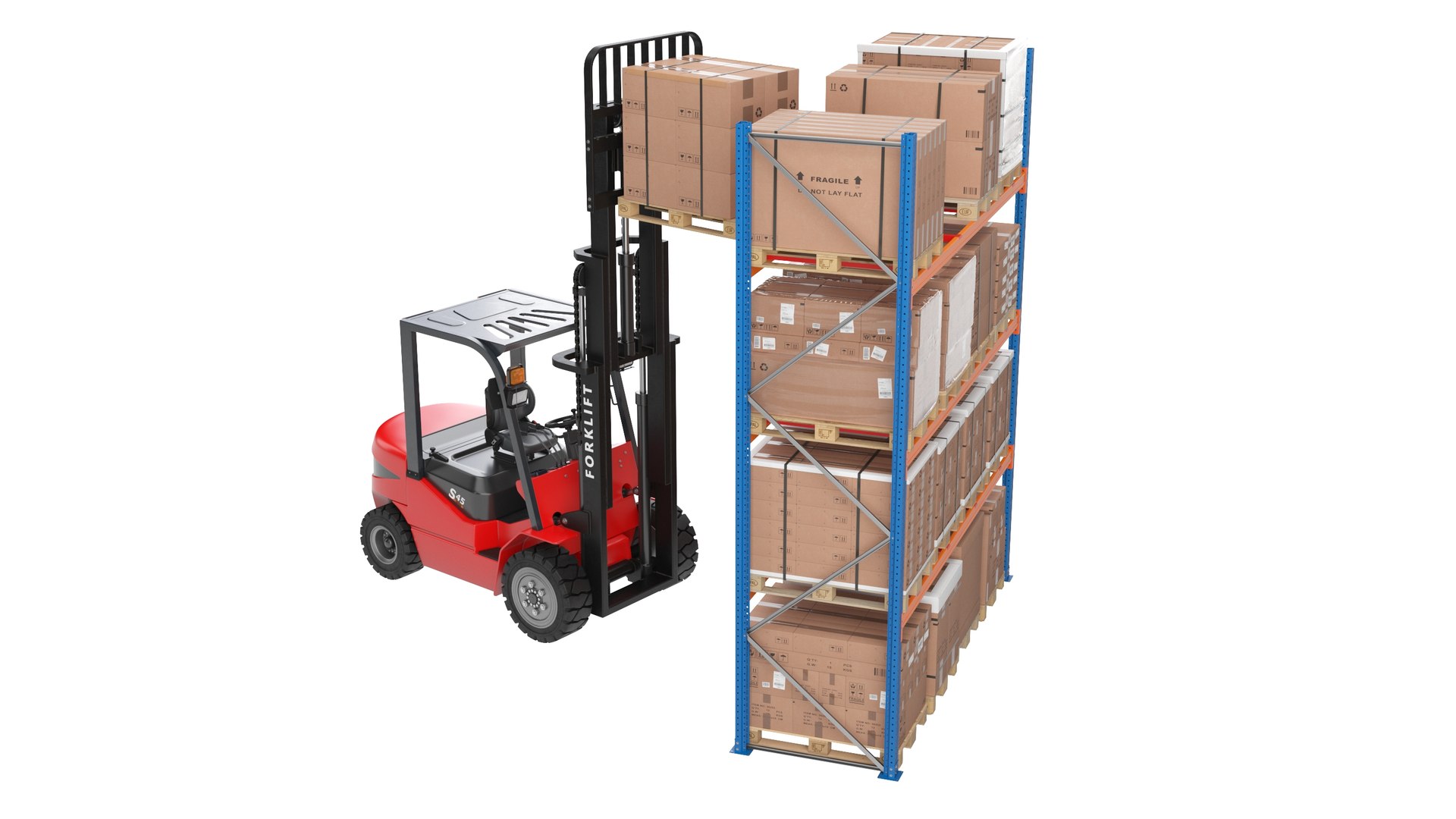 Forklift Loading Pallets 3D - TurboSquid 2048990