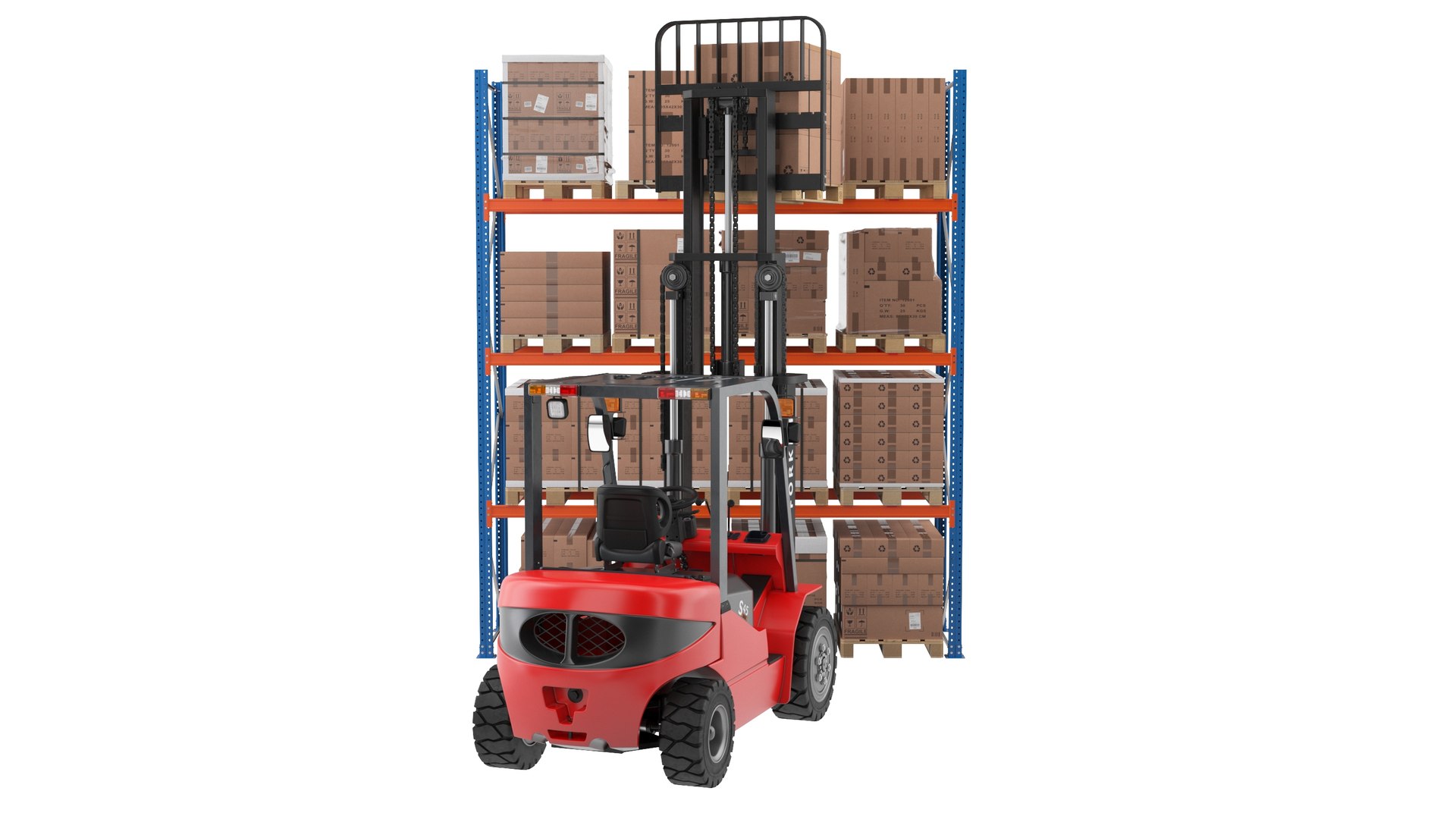 Forklift Loading Pallets 3D - TurboSquid 2048990