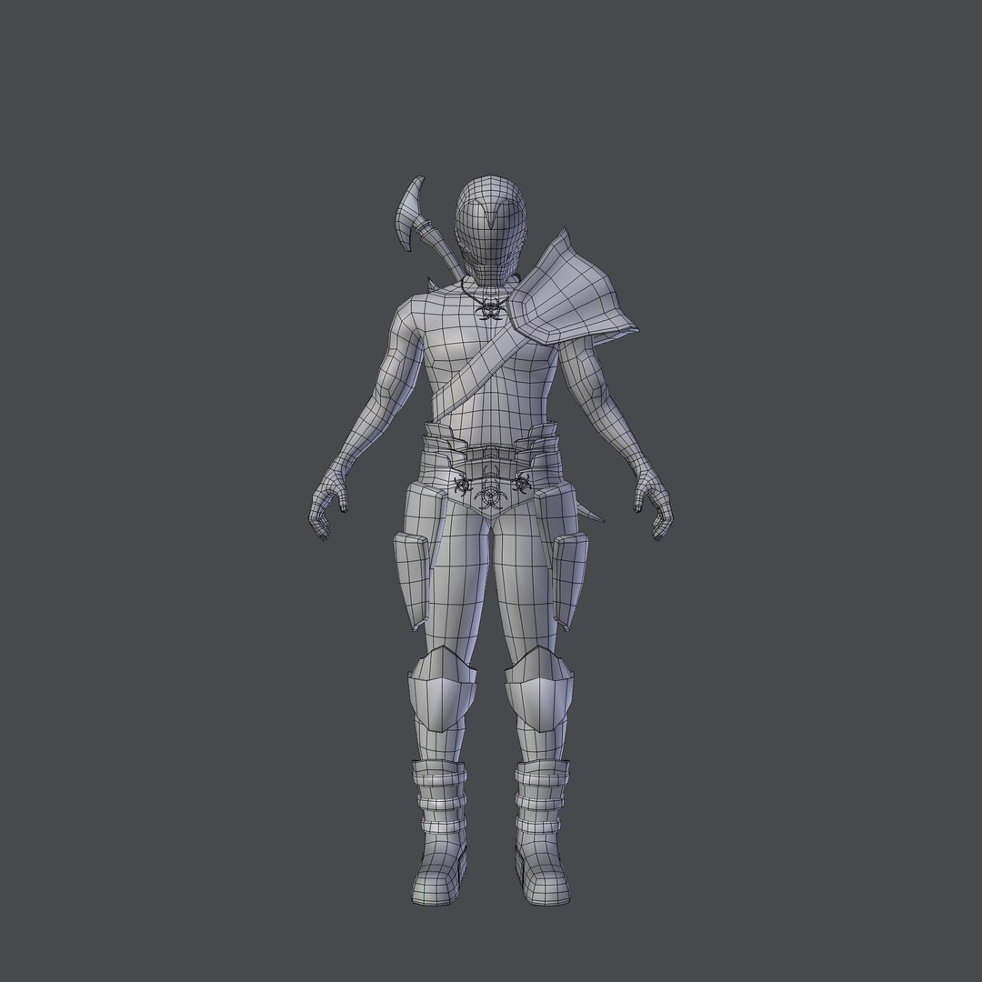 3d model fantasy male fighter