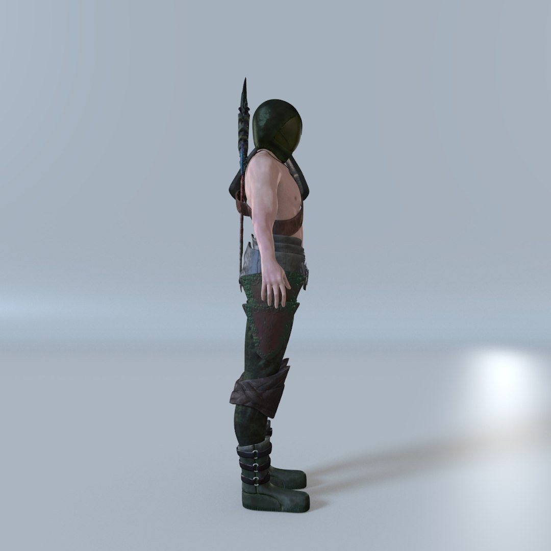 3d model fantasy male fighter
