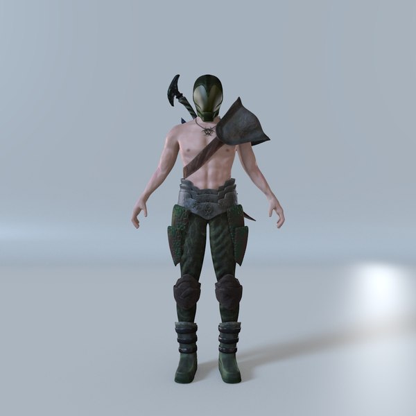 3d model fantasy male fighter