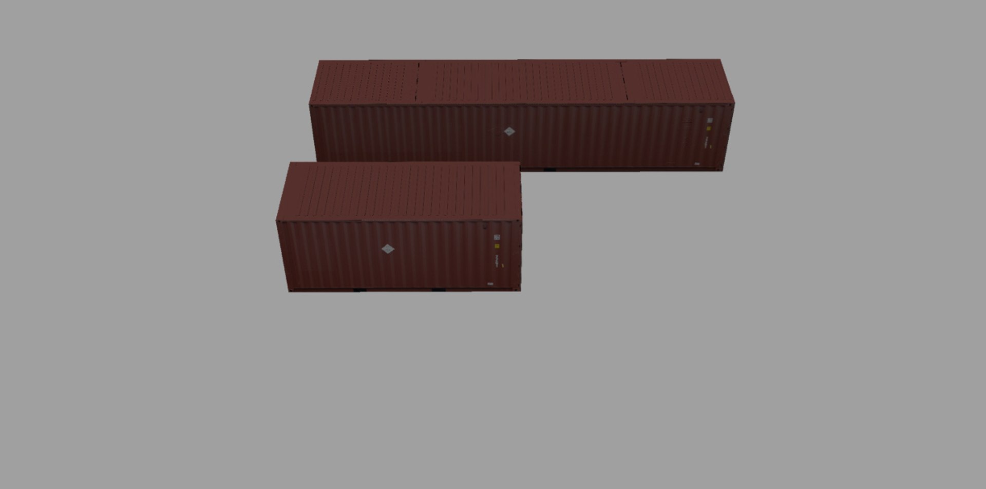 3d Container Teu 20ft