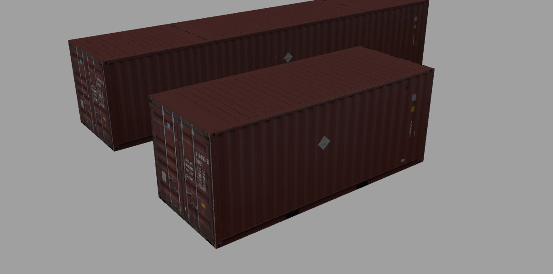 3d Container Teu 20ft