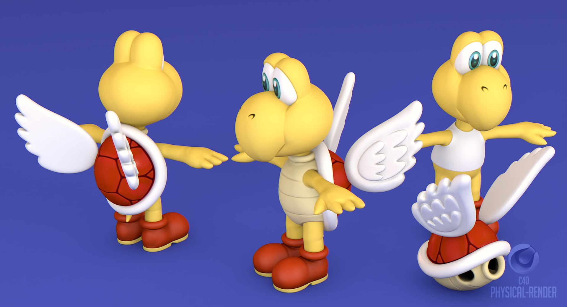 Red turtle koopa troopa 3D model - TurboSquid 1408828