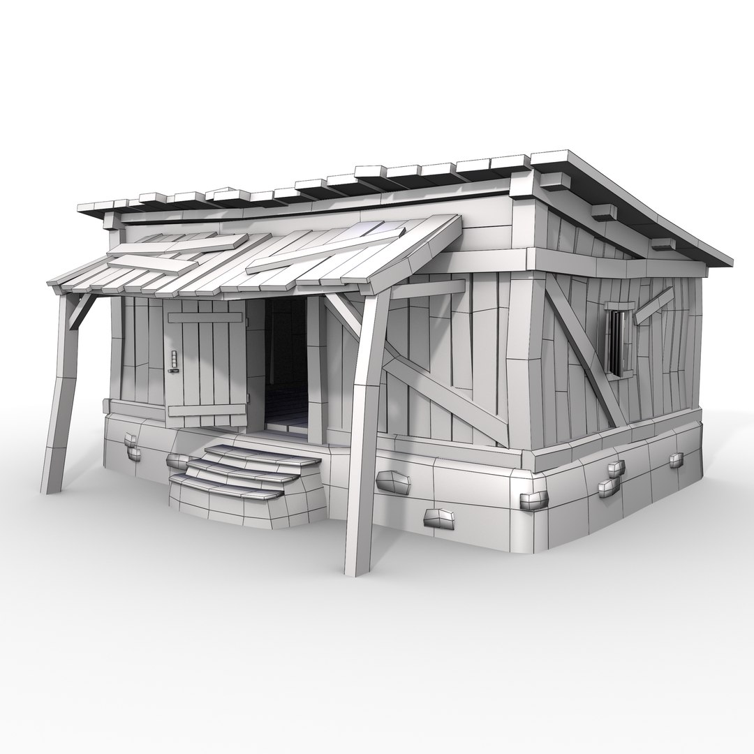 3D Medieval Wood Shack - TurboSquid 1302836