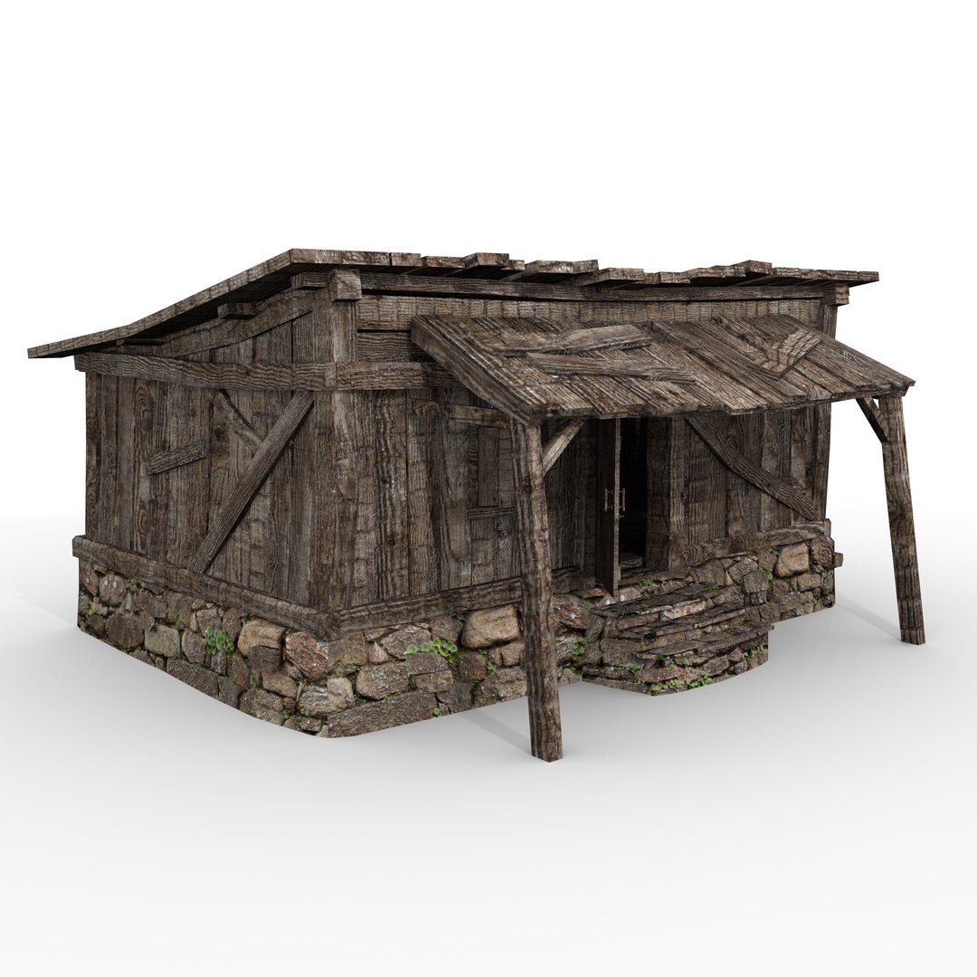 3D Medieval Wood Shack - TurboSquid 1302836