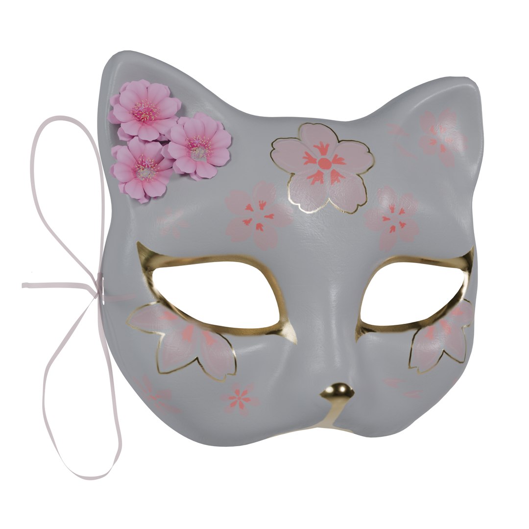 3D Japanese Cat Mask Model - TurboSquid 2230201