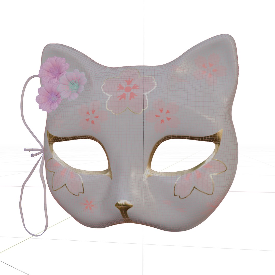 3D Japanese Cat Mask Model - TurboSquid 2230201