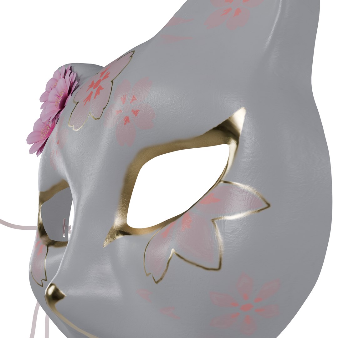 3D Japanese Cat Mask Model - TurboSquid 2230201