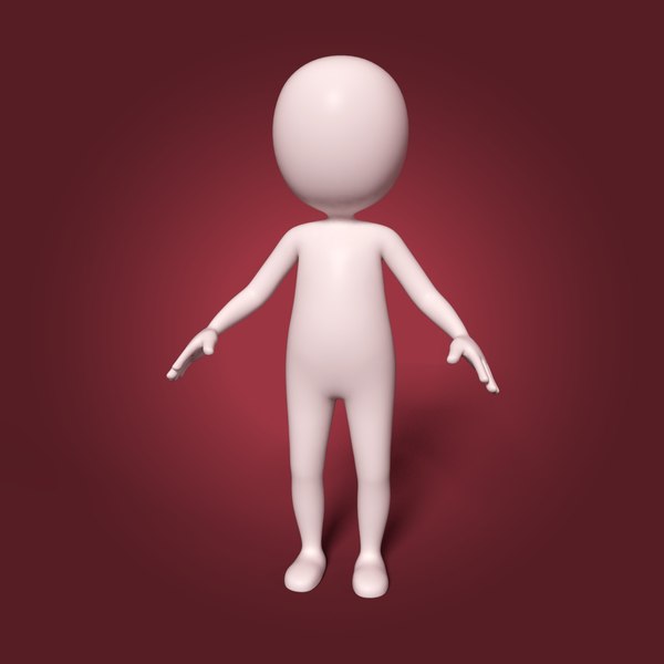 3d white man character model