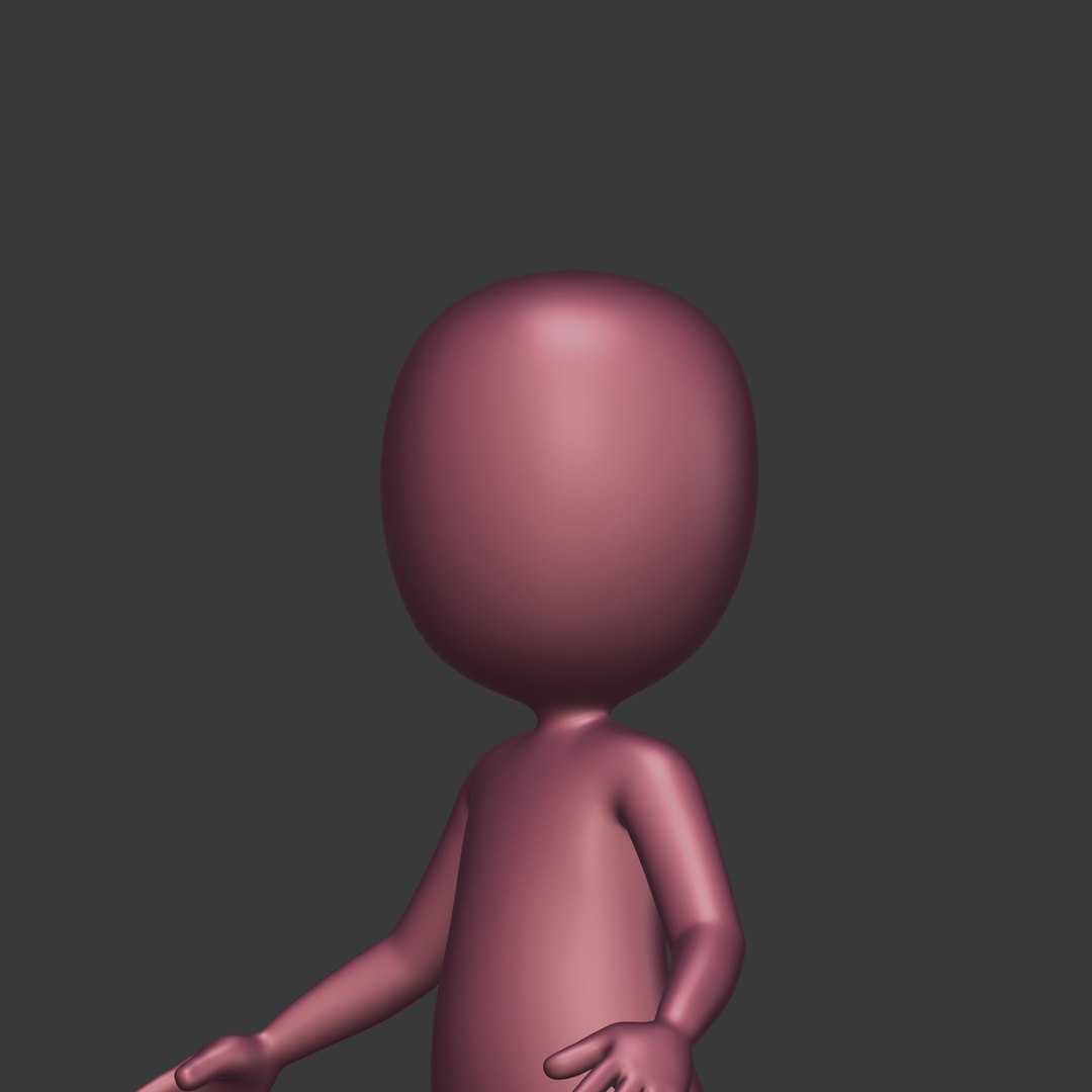 Cartoon stickman based 3D model - TurboSquid 1405962
