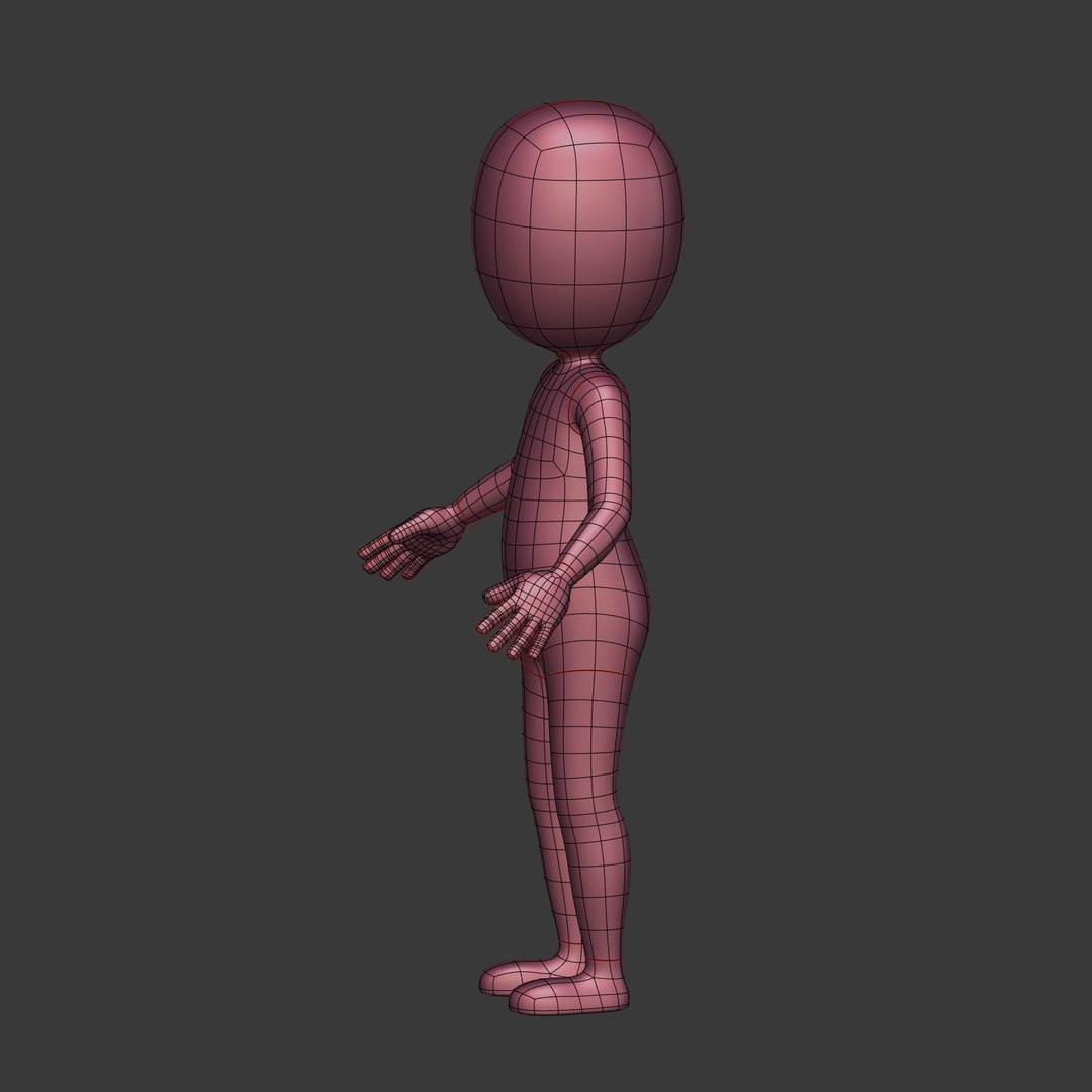 Cartoon stickman based 3D model - TurboSquid 1405962
