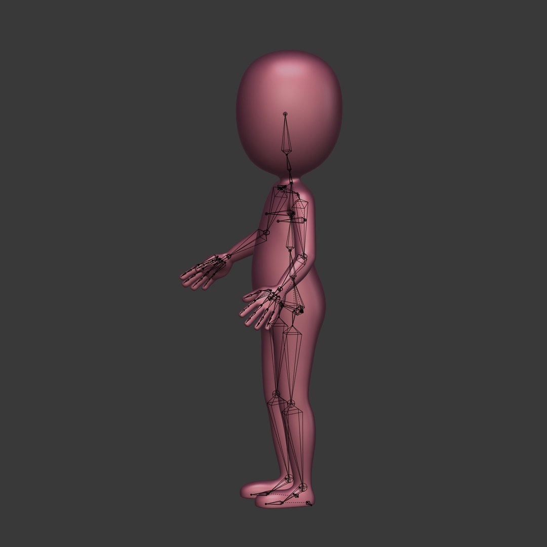 Cartoon stickman based 3D model - TurboSquid 1405962