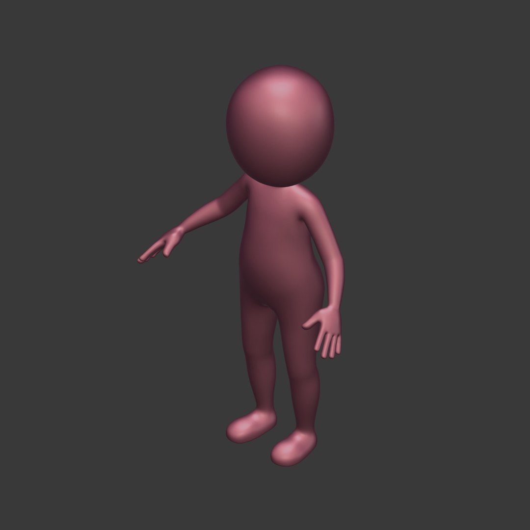 Cartoon stickman based 3D model - TurboSquid 1405962