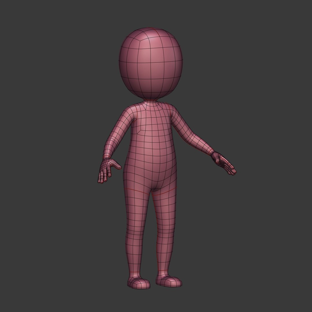 Cartoon stickman based 3D model - TurboSquid 1405962