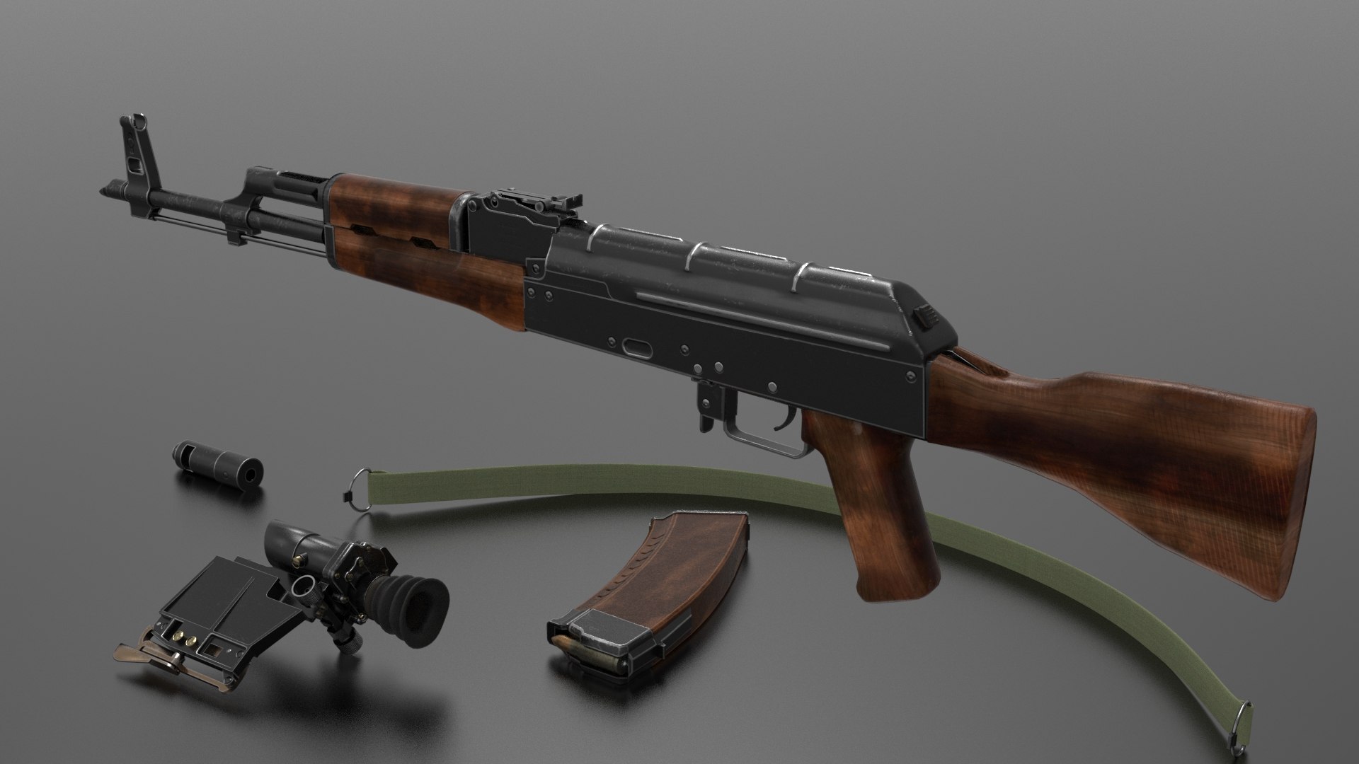 AK74 Assault Rifle Fps - Tps 3D Model - TurboSquid 2402241