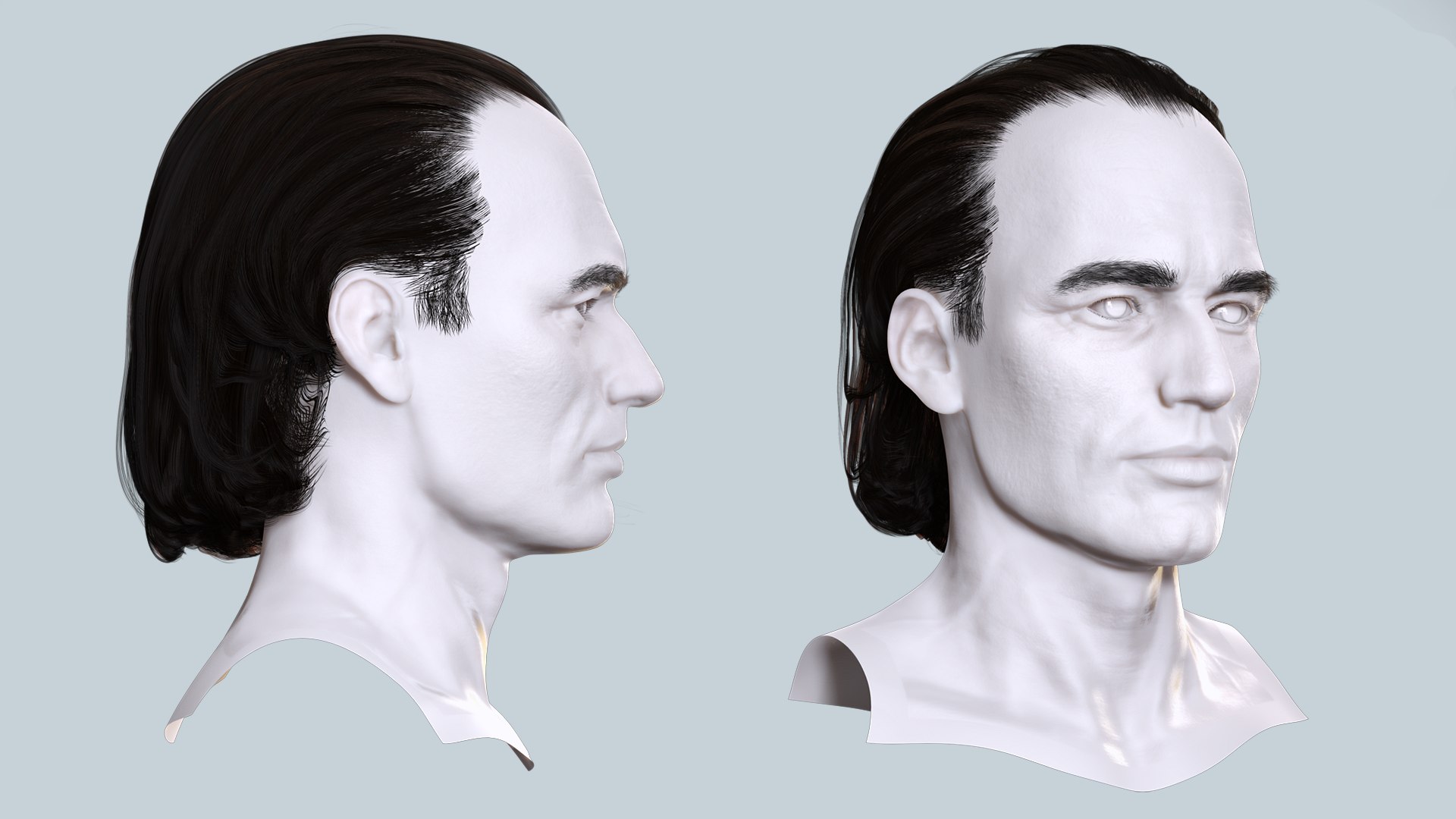 3D Model Retro Slicked Hair For Men-Game-Ready Hair Asset - TurboSquid ...