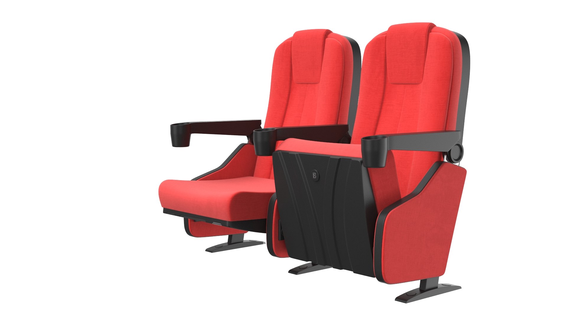 3D Detailed Cinema Theater Chair Red - TurboSquid 2065201